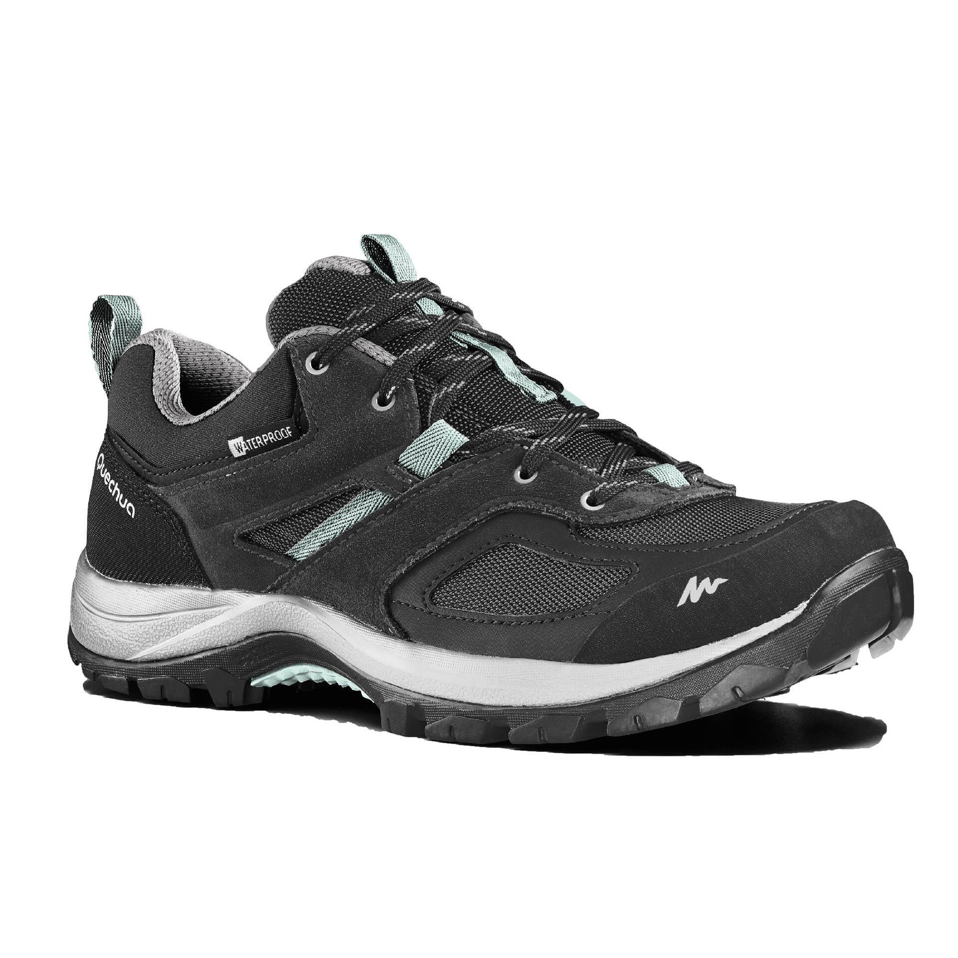 Women's Waterproof Mountain Hiking Shoes - MH100 - Blue / Grey