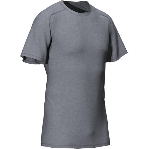 Men's Breathable Crew Neck Essential Fitness T-Shirt - Mottled Grey