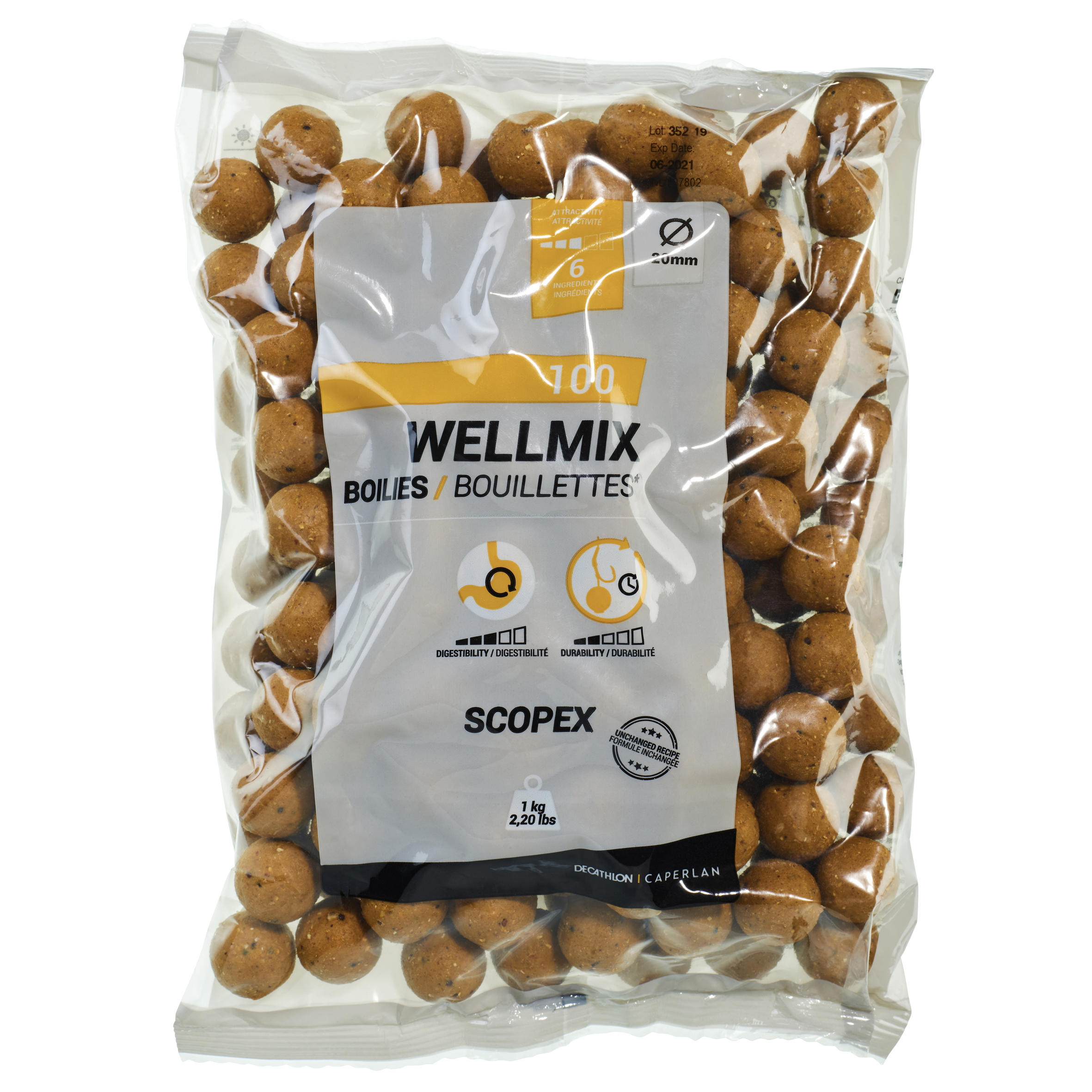 Boile za ribolov šarana Wellmix 20 mm 1 kg scopex - Decathlon
