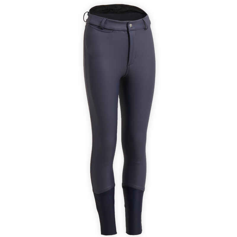 Kids' Warm and Water-Repellent Horse Riding Jodhpurs Kipwarm 500 - Navy ...