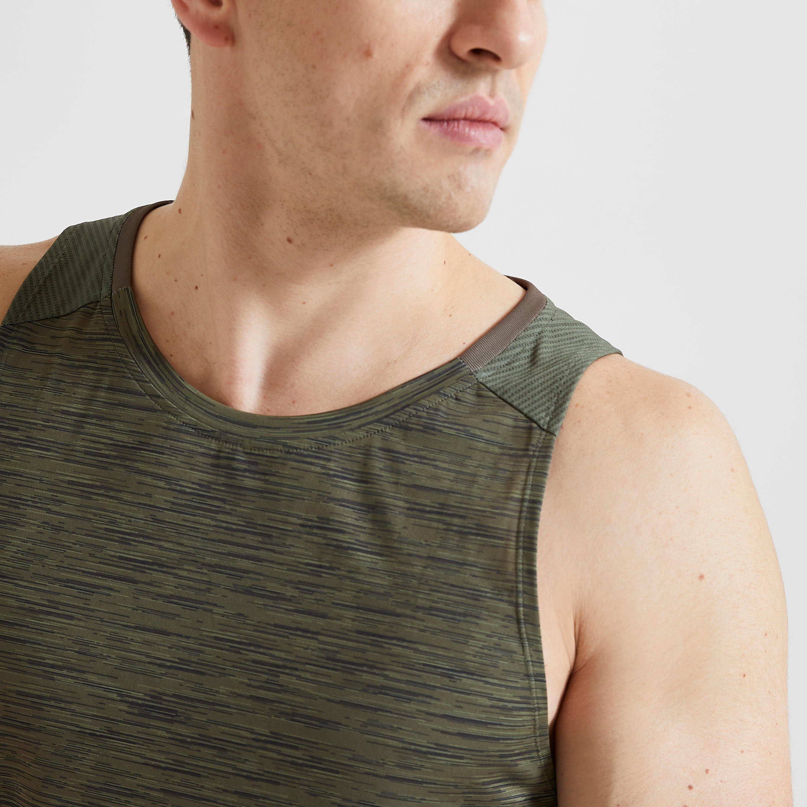 Fitness Cardio Training Tank Top 500 - Khaki - Decathlon