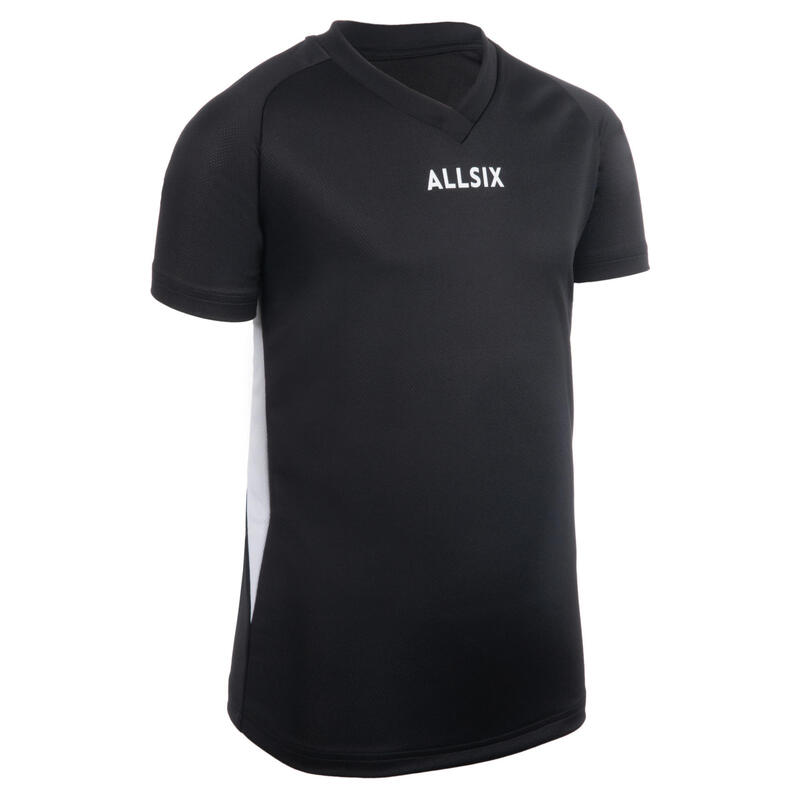 V100 Boys' Volleyball Jersey - Black ALLSIX - Decathlon