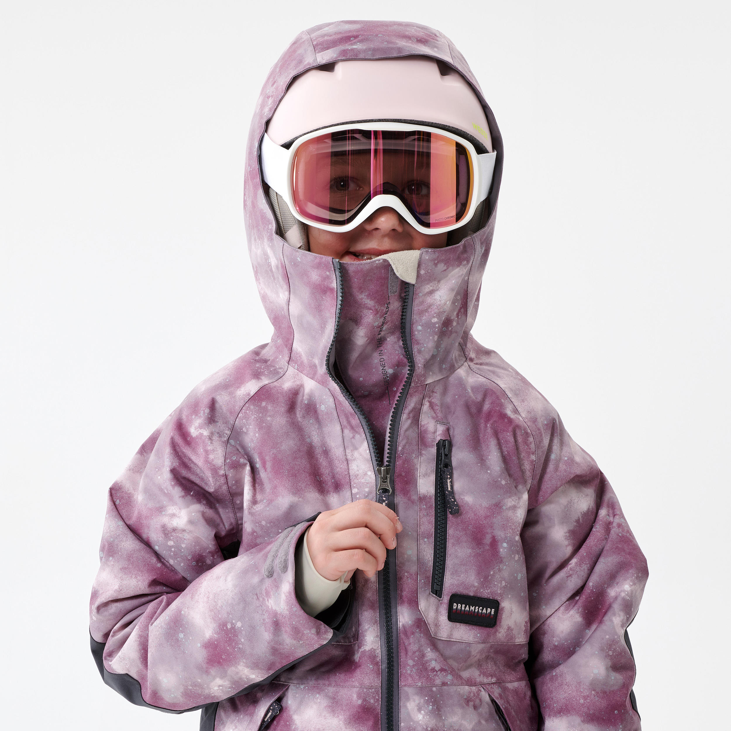 KIDS’ SNOWBOARD JACKET SNB 500 - Graphite Purple DREAMSCAPE | Decathlon