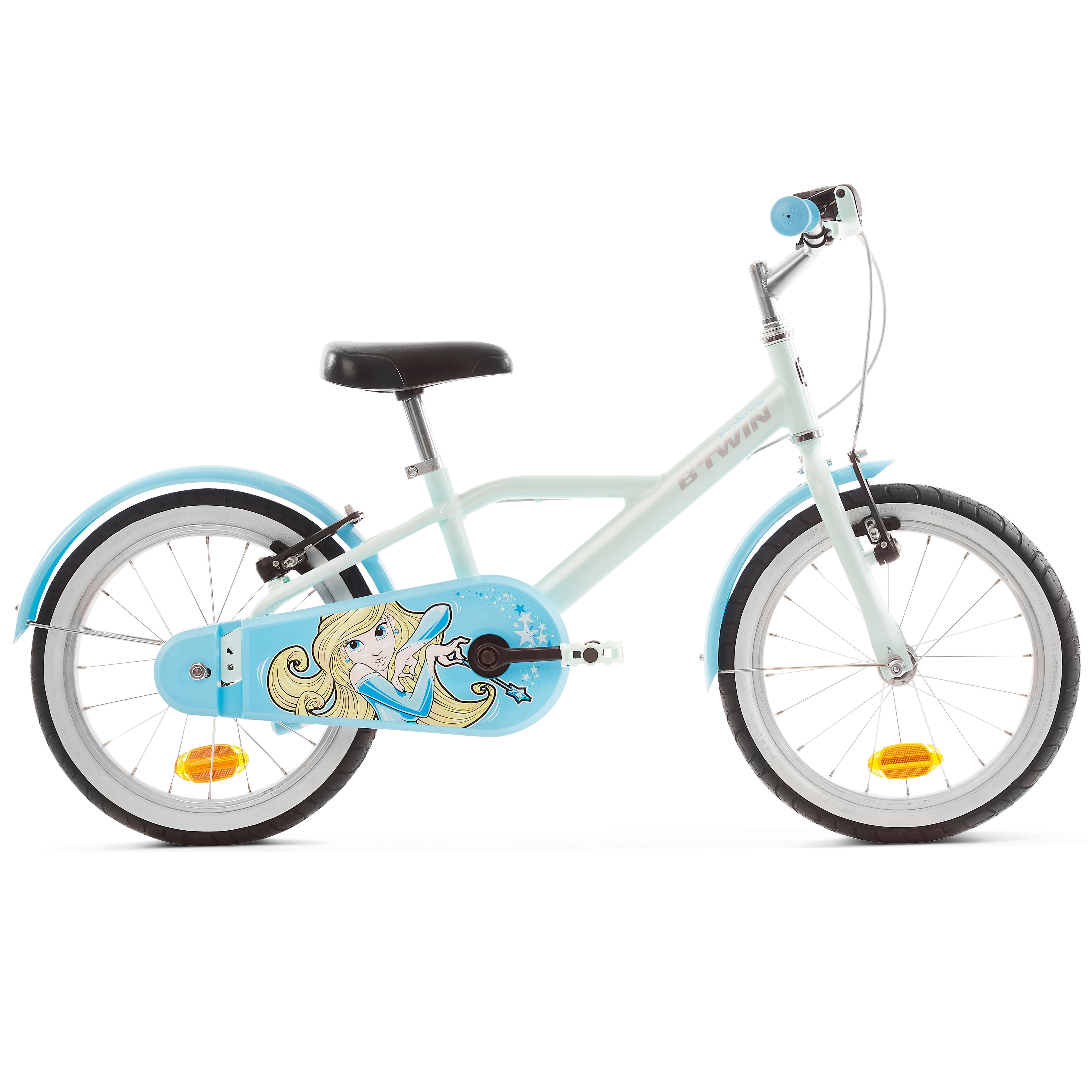 Btwin Psi For Kids Bike 500 16-INCH BIKE 4-6 YEARS BLUE PRINCESS