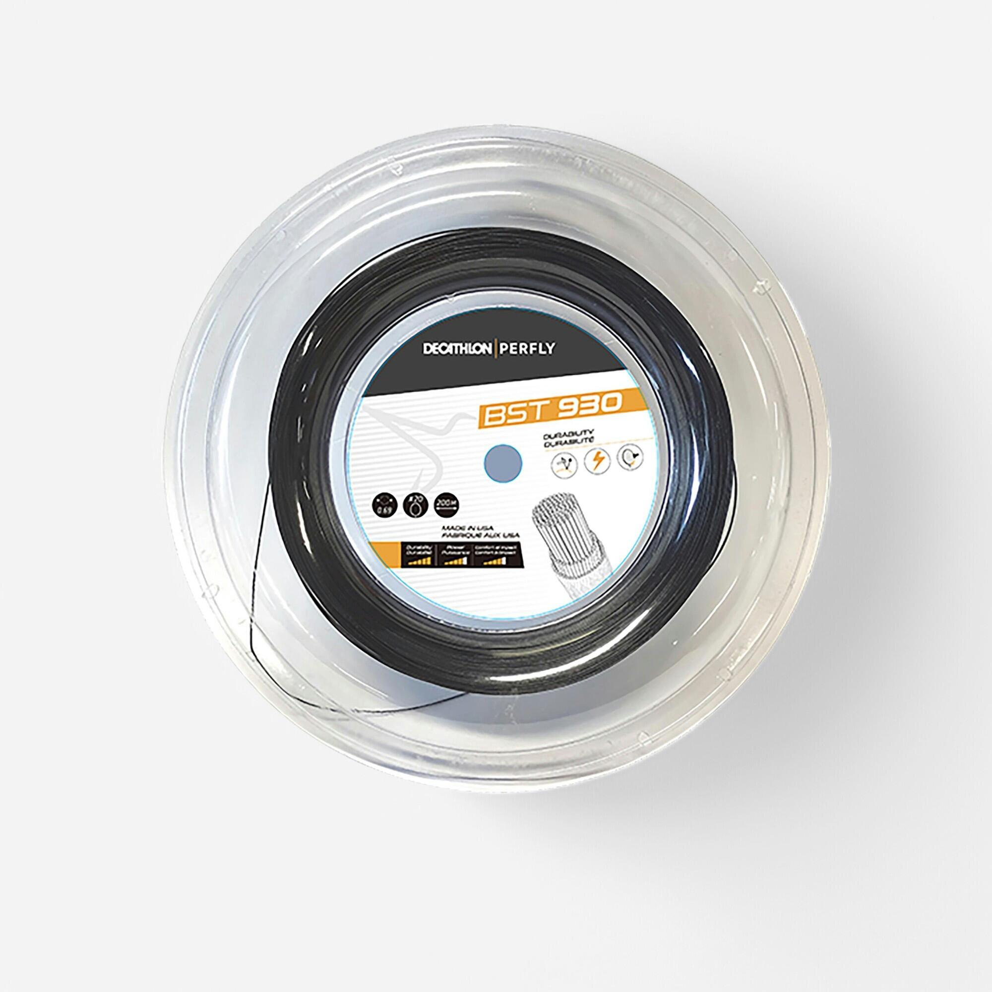 КОРДАЖ ЗА РАКЕТА ЗА БАДМИНТОН BST 930, 200 М, ЧЕРЕН - DECATHLON