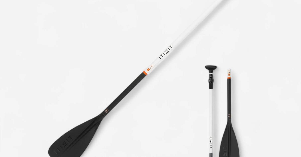 COLLAPSIBLE STAND-UP PADDLEBOARD PADDLE 500 CARBON FIBRE TUBE 150-190 ...