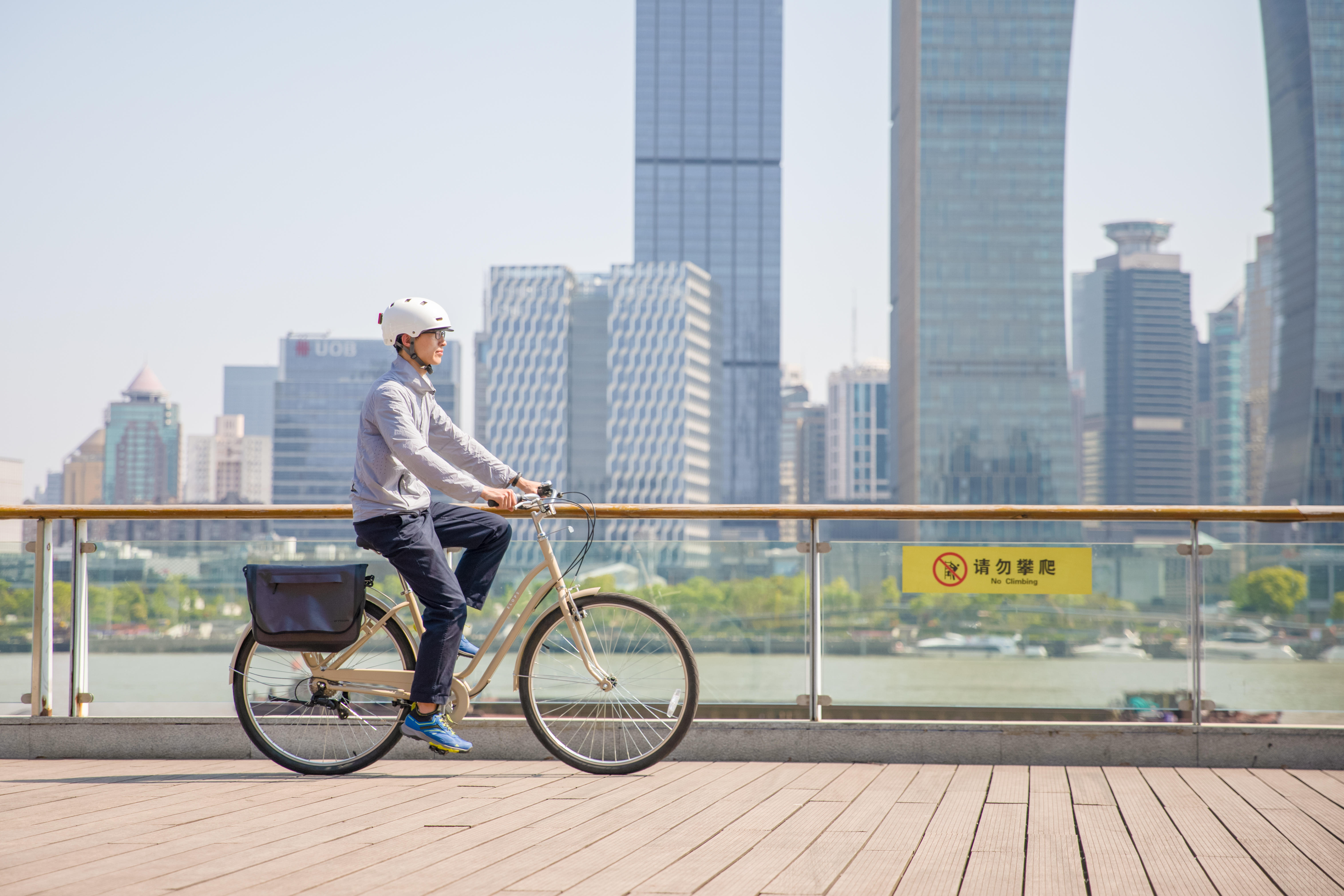 Elops 120 Low Frame City Bike Linen