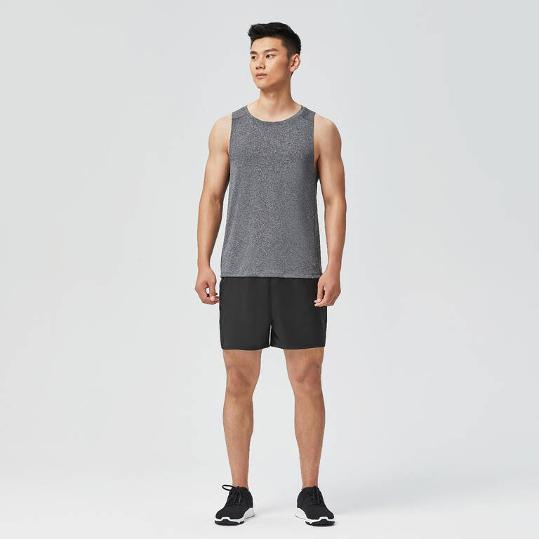 Mens Breathable Crew Neck Essential Collection Fitness Tank Top Grey