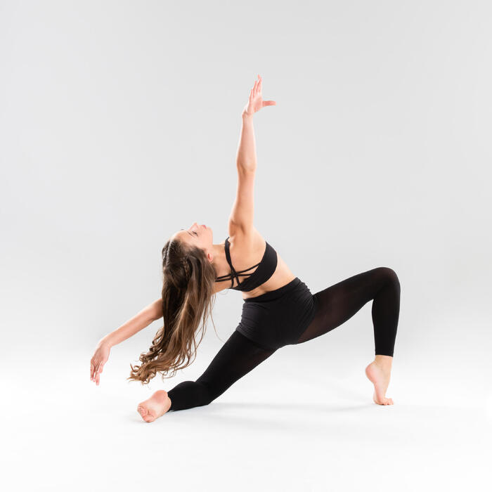 Brassière Danse Moderne Noire à Bretelles Croisées Fille Domyos Decathlon