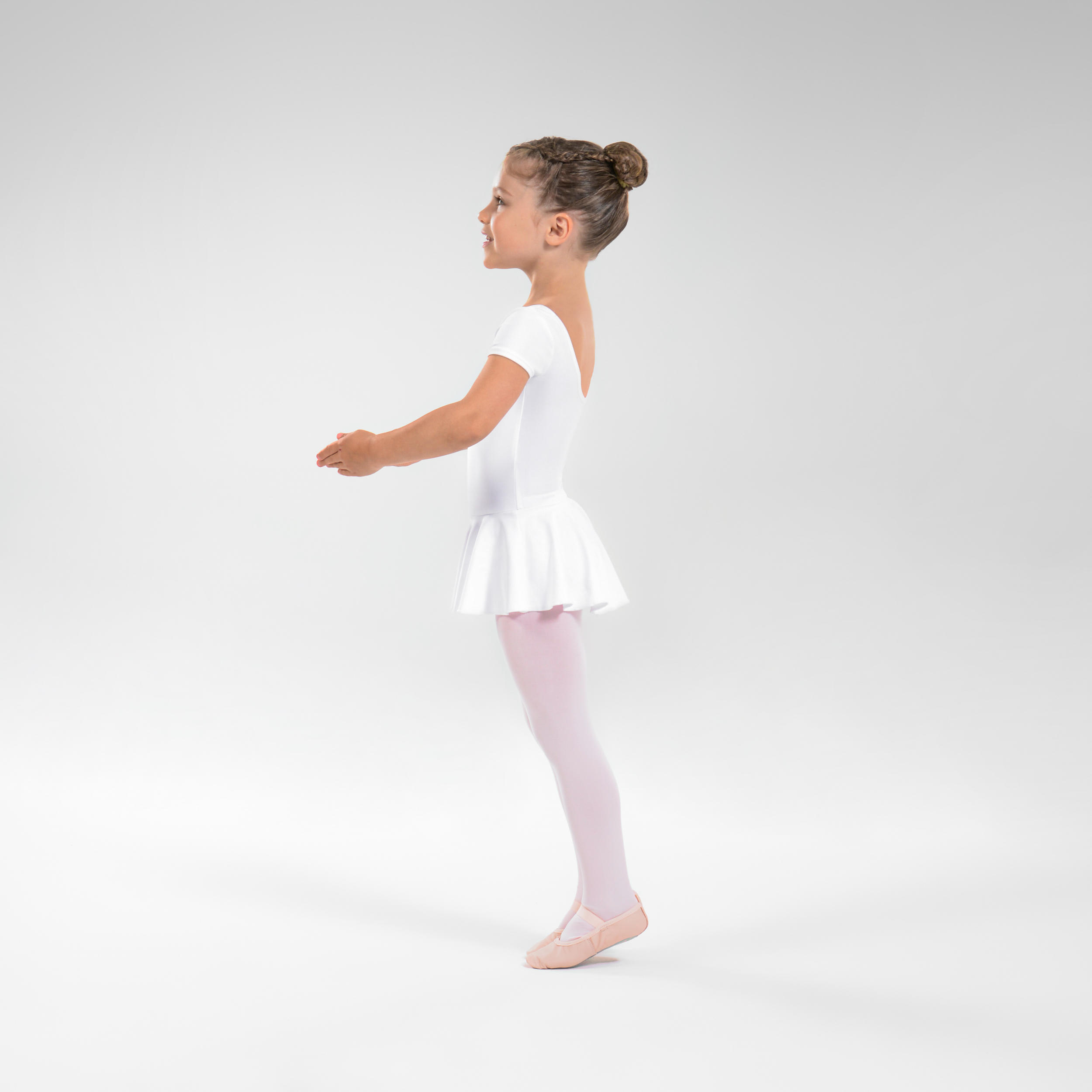 Girls' Skirted Ballet Leotard - White - Decathlon