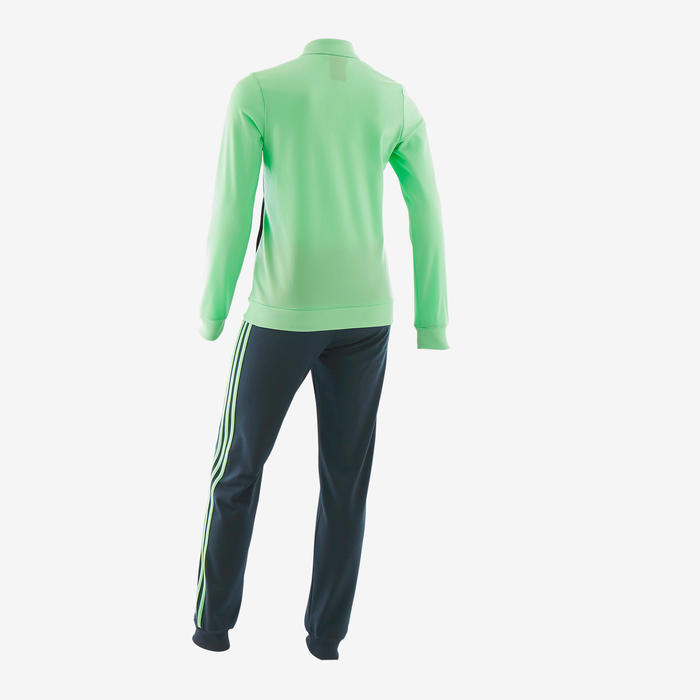 Adidas Trainingspak voor meisjes groen en blauw met logo op de borst ...