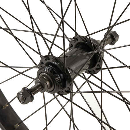 Hinterrad 20 Zoll BMX mit Freilauf Achse 10 mm schwarz - Decathlon