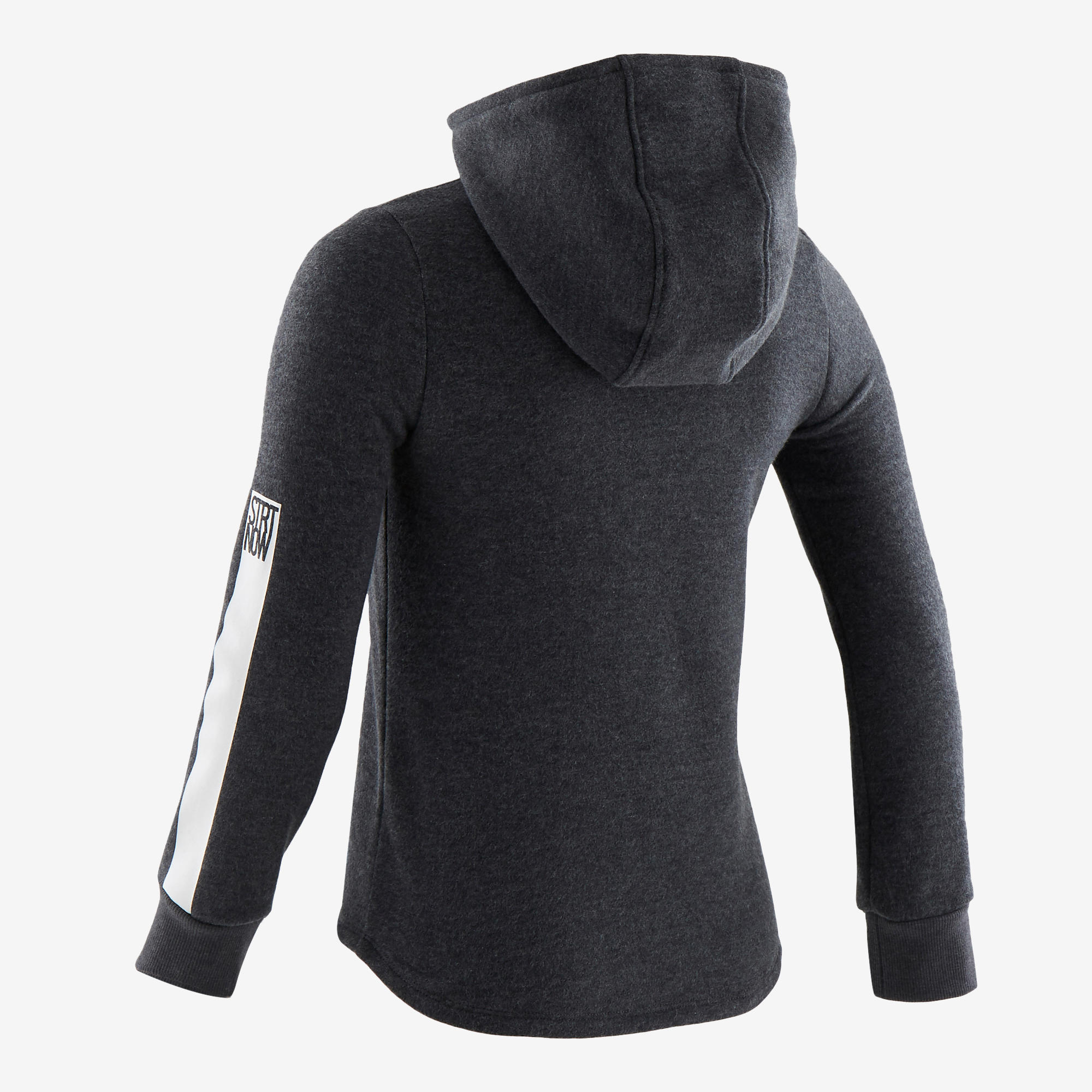 Girls' Gym Warm Brushed Jersey Breathable Hooded Jacket 100 - Dark Grey ...