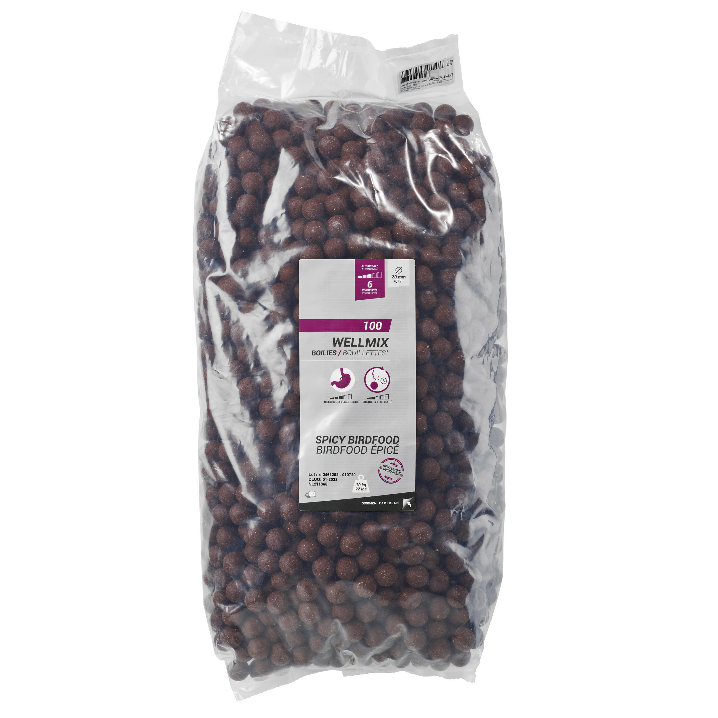 Boile za ribolov šarana 20 mm 10 kg začinjena hrana za ptice - Decathlon