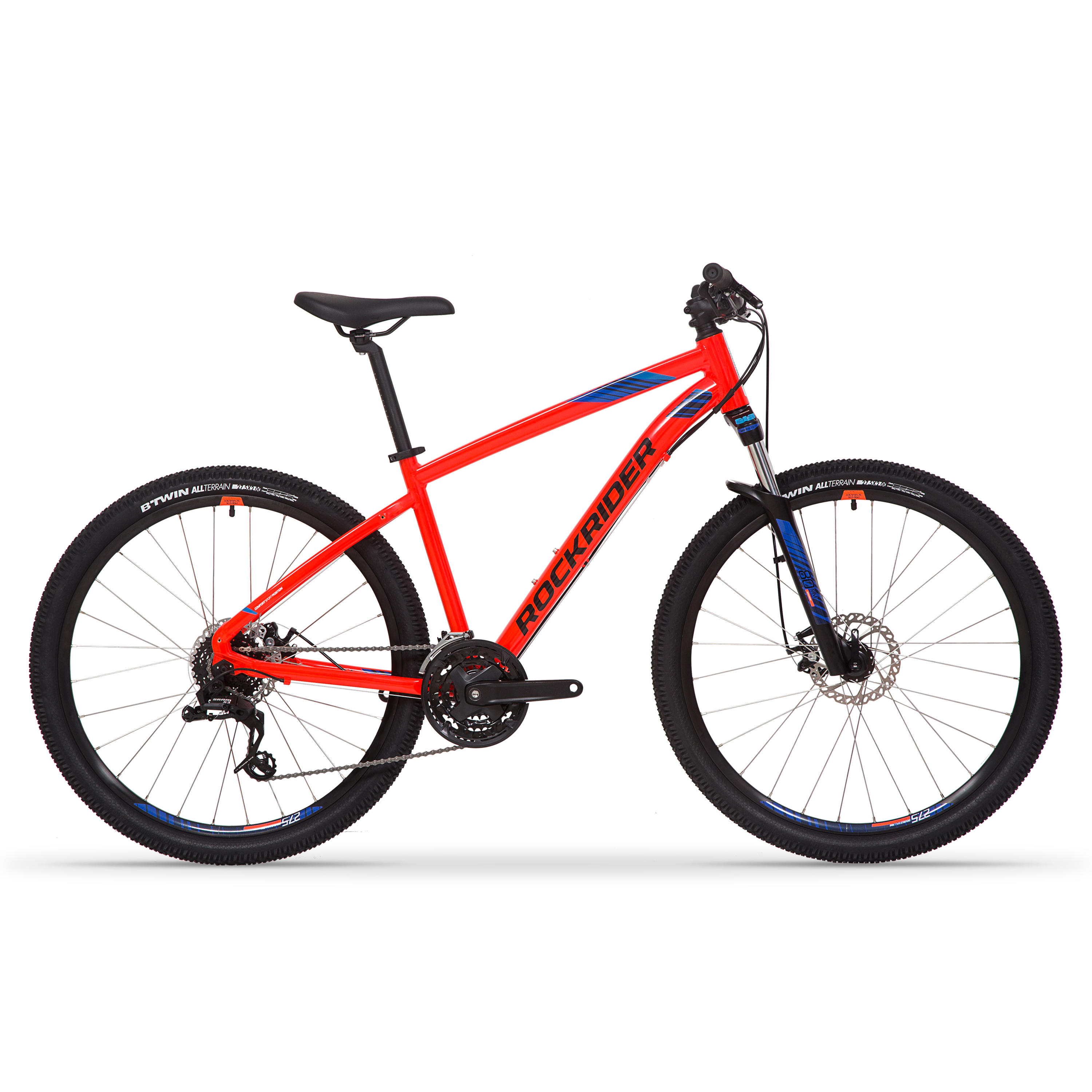 BICICLETA MOUNTAIN BIKE ST520 SRAM S200 3X8 - CUADRO ALUMINIO SPORT TRAIL 27,5" ROJO
