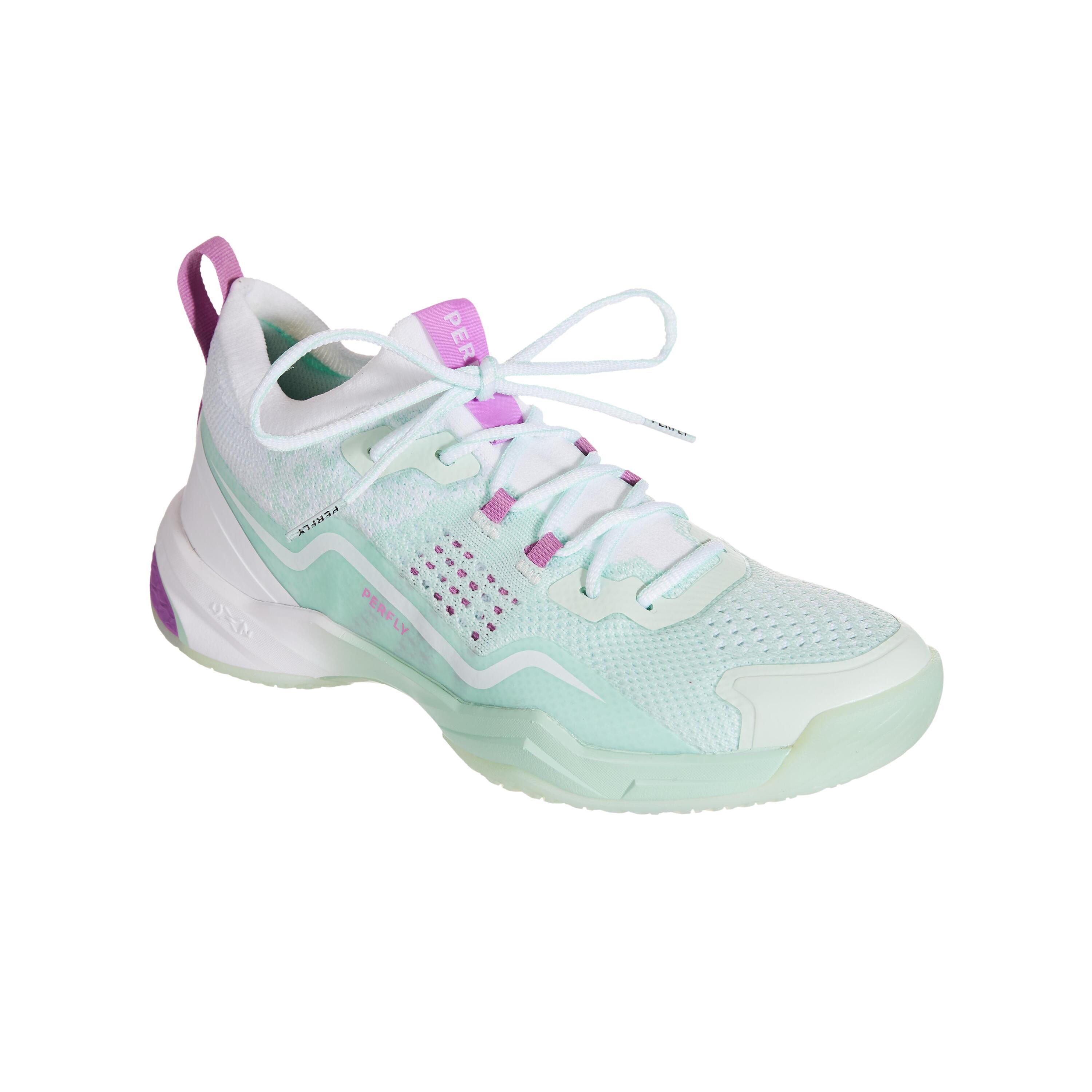 WOMEN BADMINTON SHOES BS 900 ULTRA LITE WHITE MINT PERFLY | Decathlon