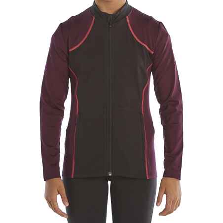Kids' Training Figure Skating Jacket - Black/Plum - Décathlon