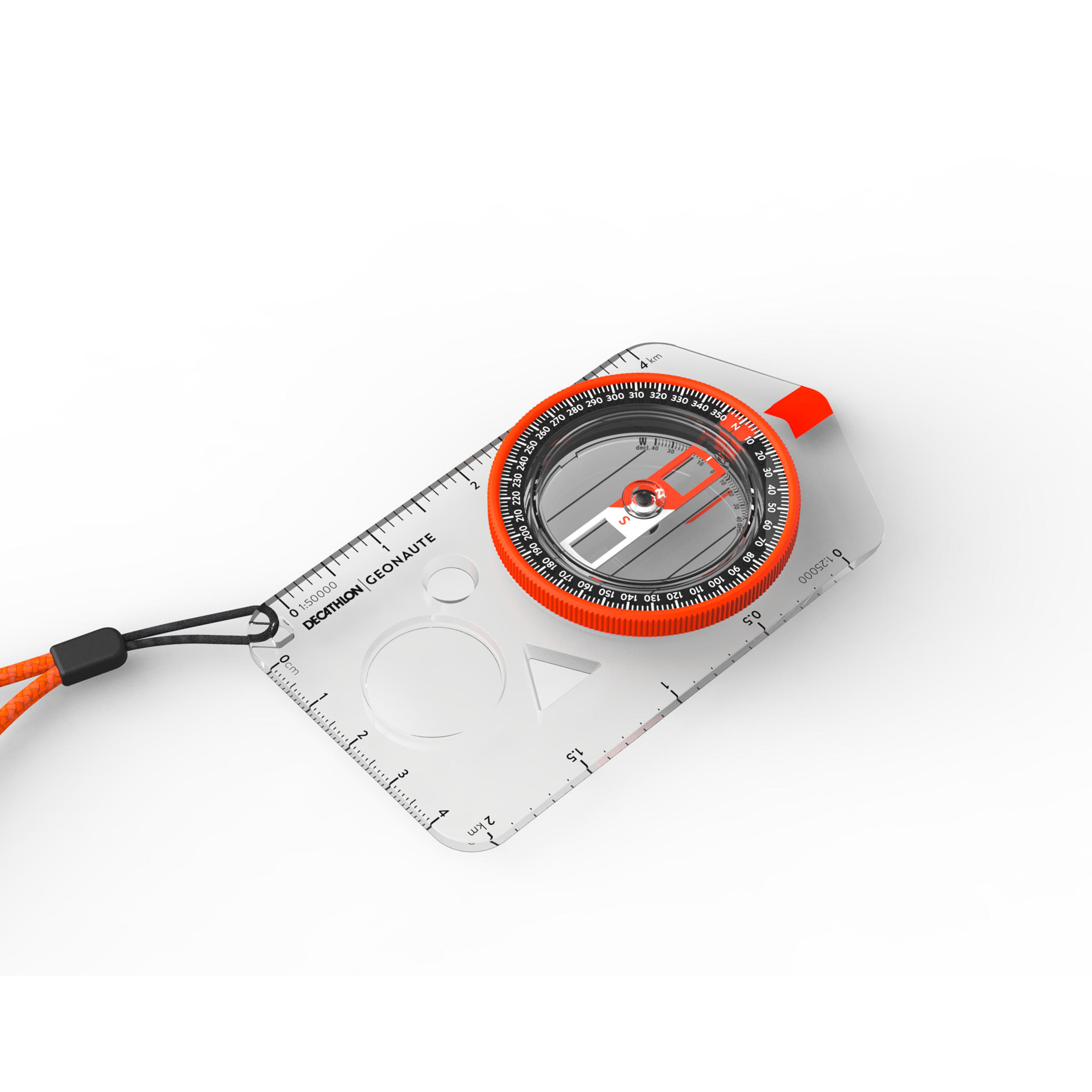 EXPLORER 500 BASEPLATE ORIENTEERING AND HIKING COMPASS - ORANGE
