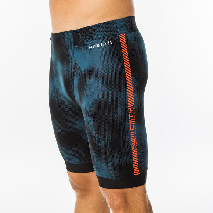 Men Swimming Jammers 500 - Black / Turquoise / Orange