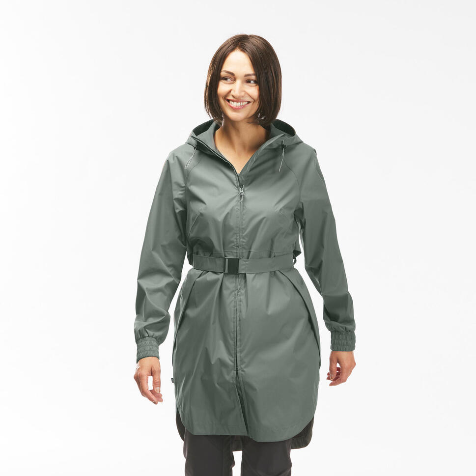 QUECHUA Lange regenjas voor wandelen dames Raincut Long | Decathlon
