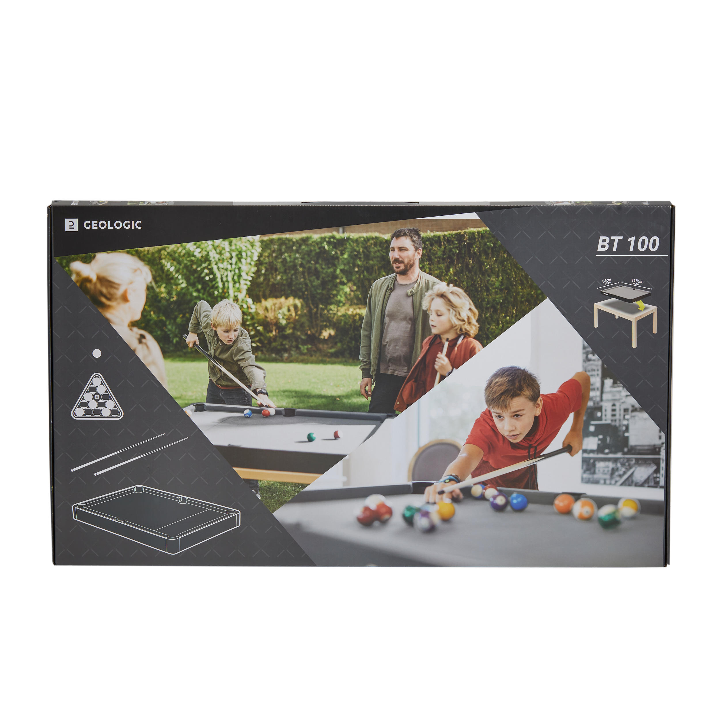 Billiards Table - BT 100 - Light grey, Black - Pongori - Decathlon