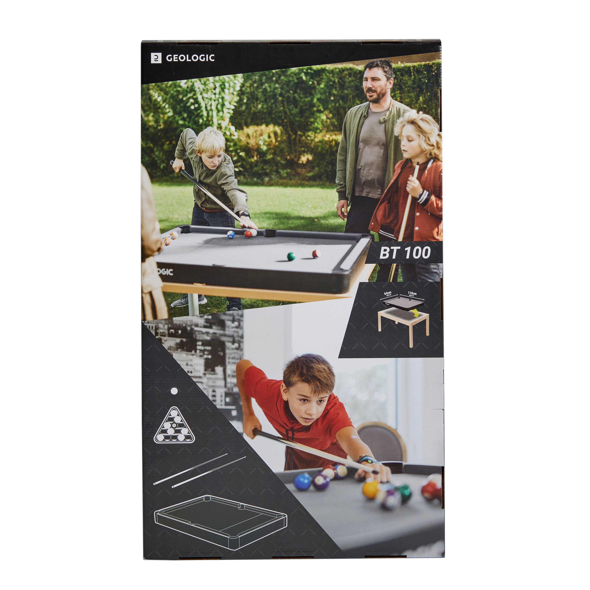 Billiards Table - BT 100 - Light grey, Black - Pongori - Decathlon