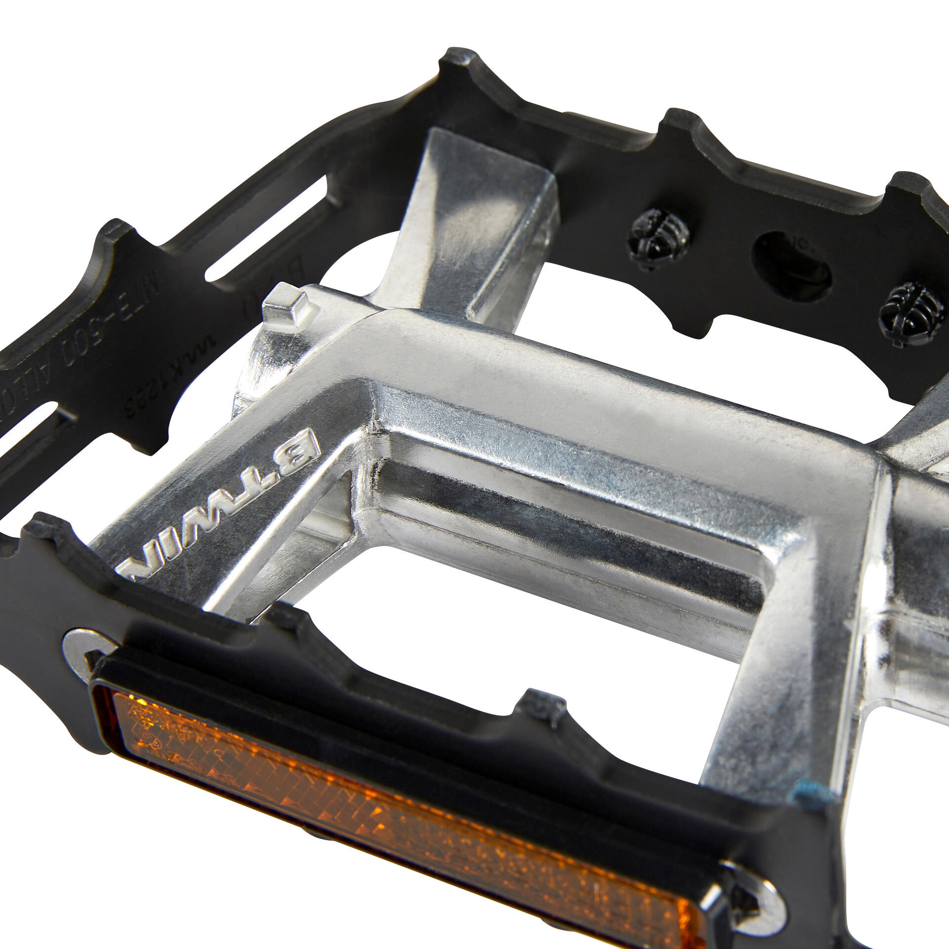 Mountain Bike Pedal Rockrider TR 500 Alloy Cage - Grey