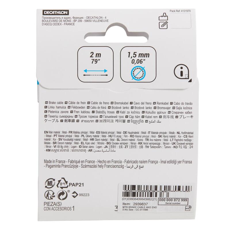 Universele remkabel uit rvs voor MTB/stadsfiets | Decathlon