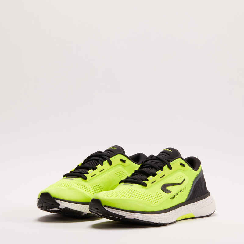 Tenis de running para Hombre Kiprun KS500 verde fluorescente/negro ...