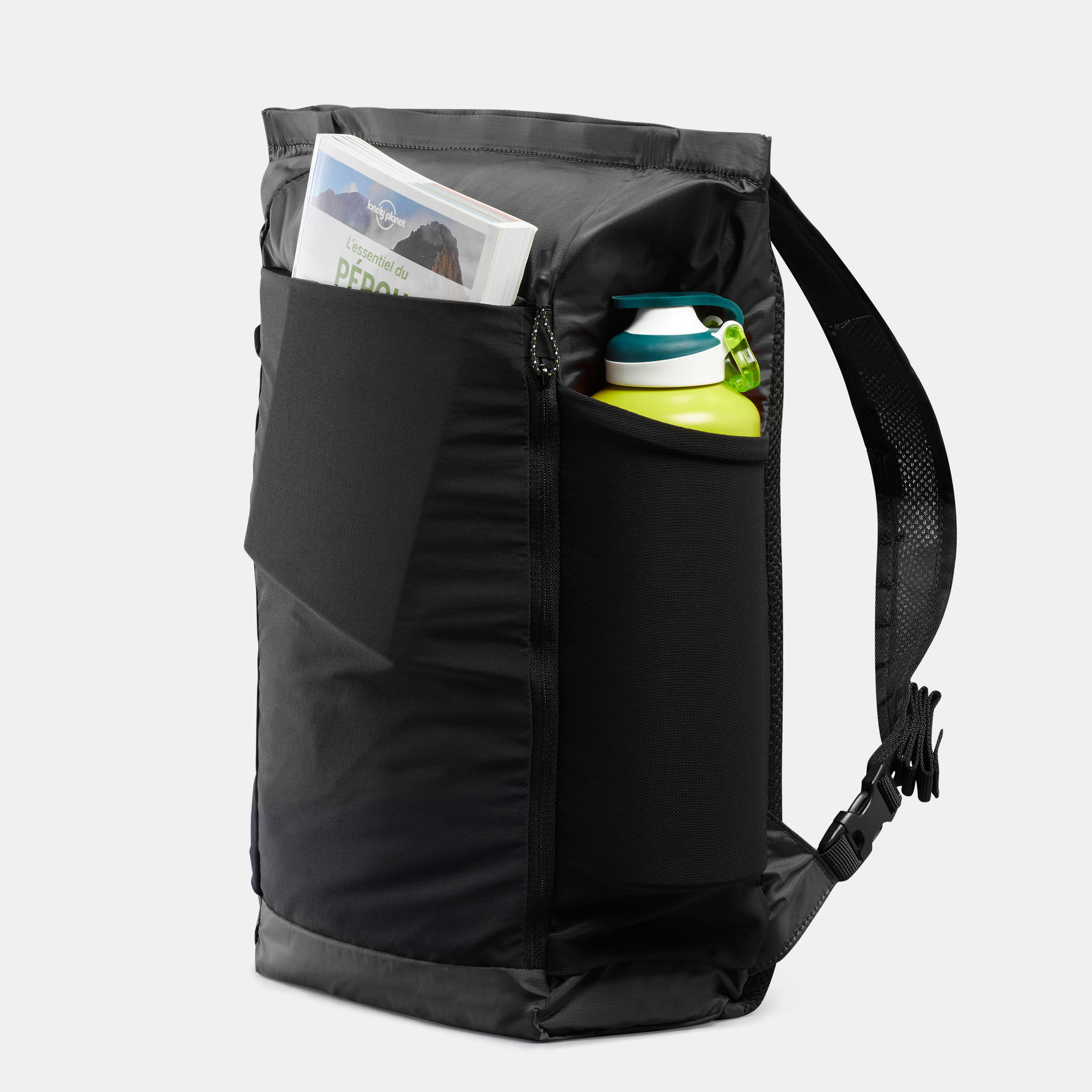 Travel 2-in-1 Tote Bag 15 L - Black - smoked black - Forclaz - Decathlon
