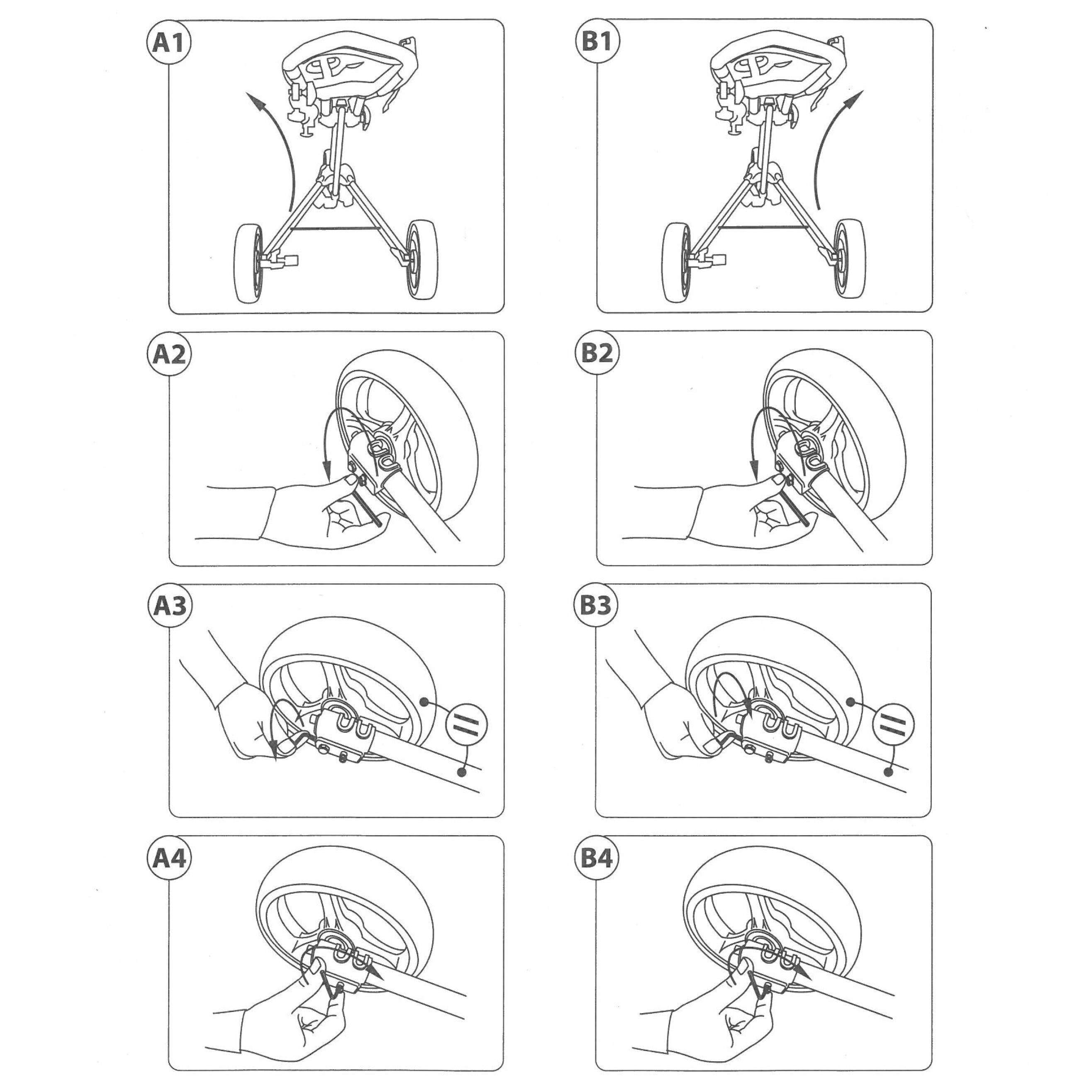 3-WHEEL COMPACT GOLF TROLLEY - INESIS 900 BLACK - Decathlon