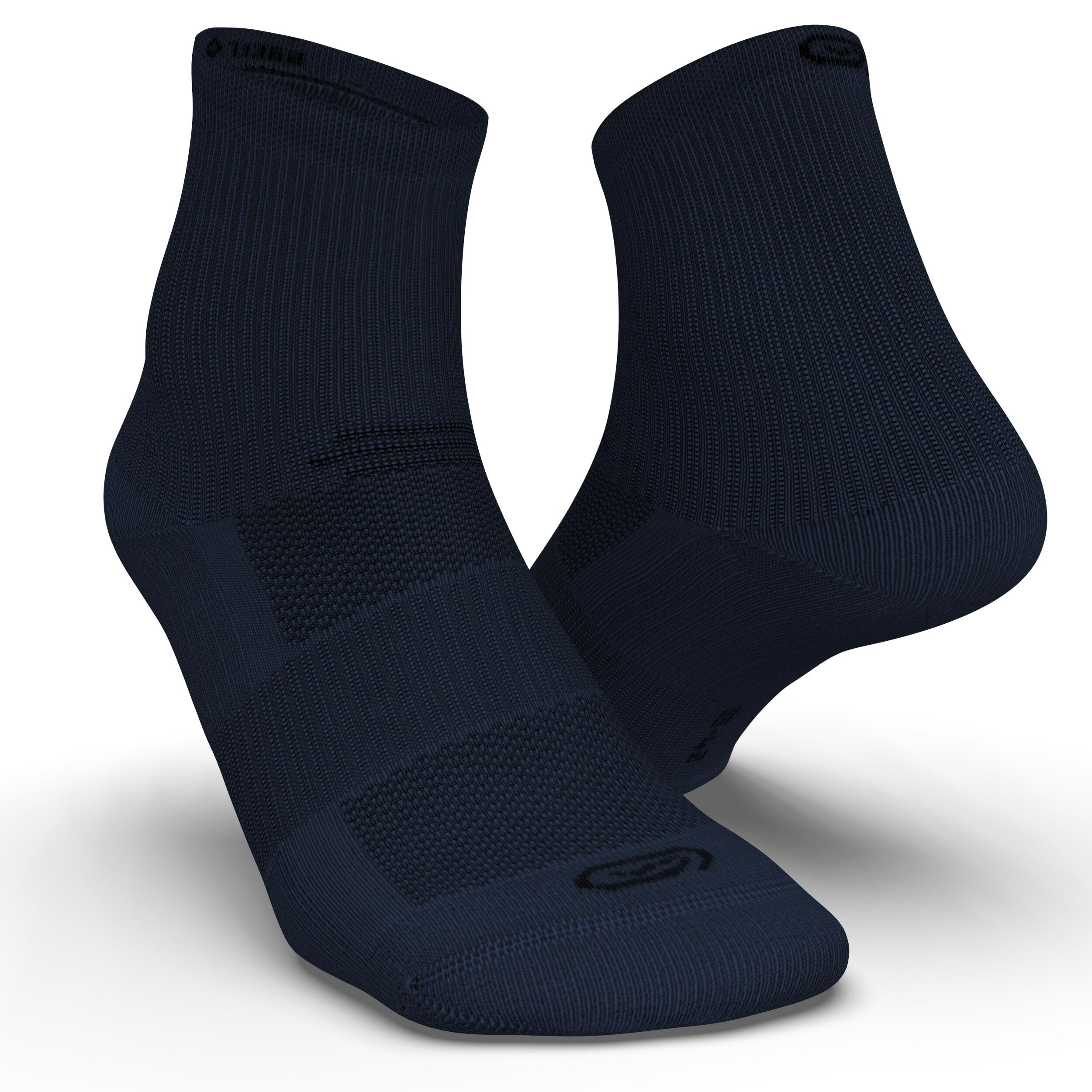 Running Mid Socks Run 100 x2 Pack - Navy blue