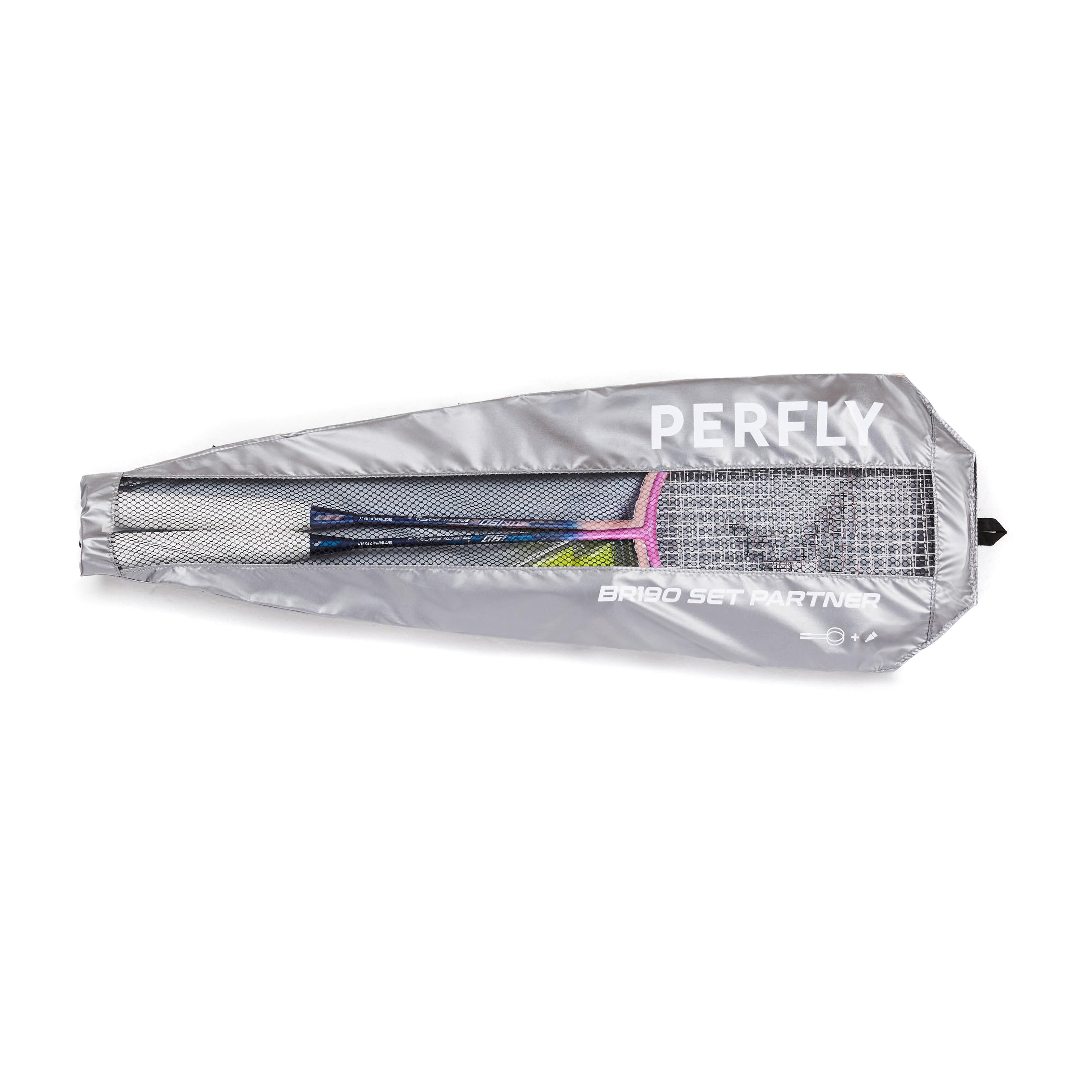 ADULT BADMINTON RACKET BR 190 SET PARTNER VIOLET PINK - Decathlon