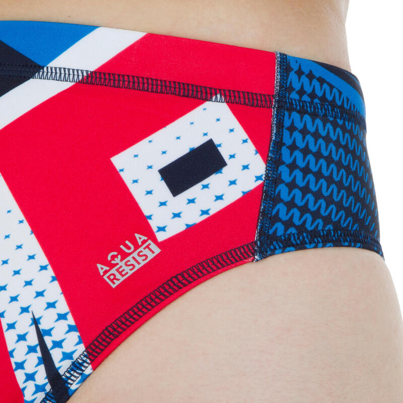 MEN'S WATER POLO SWIMMING BRIEFS - JAPAN BLUE RED WATKO - Decathlon