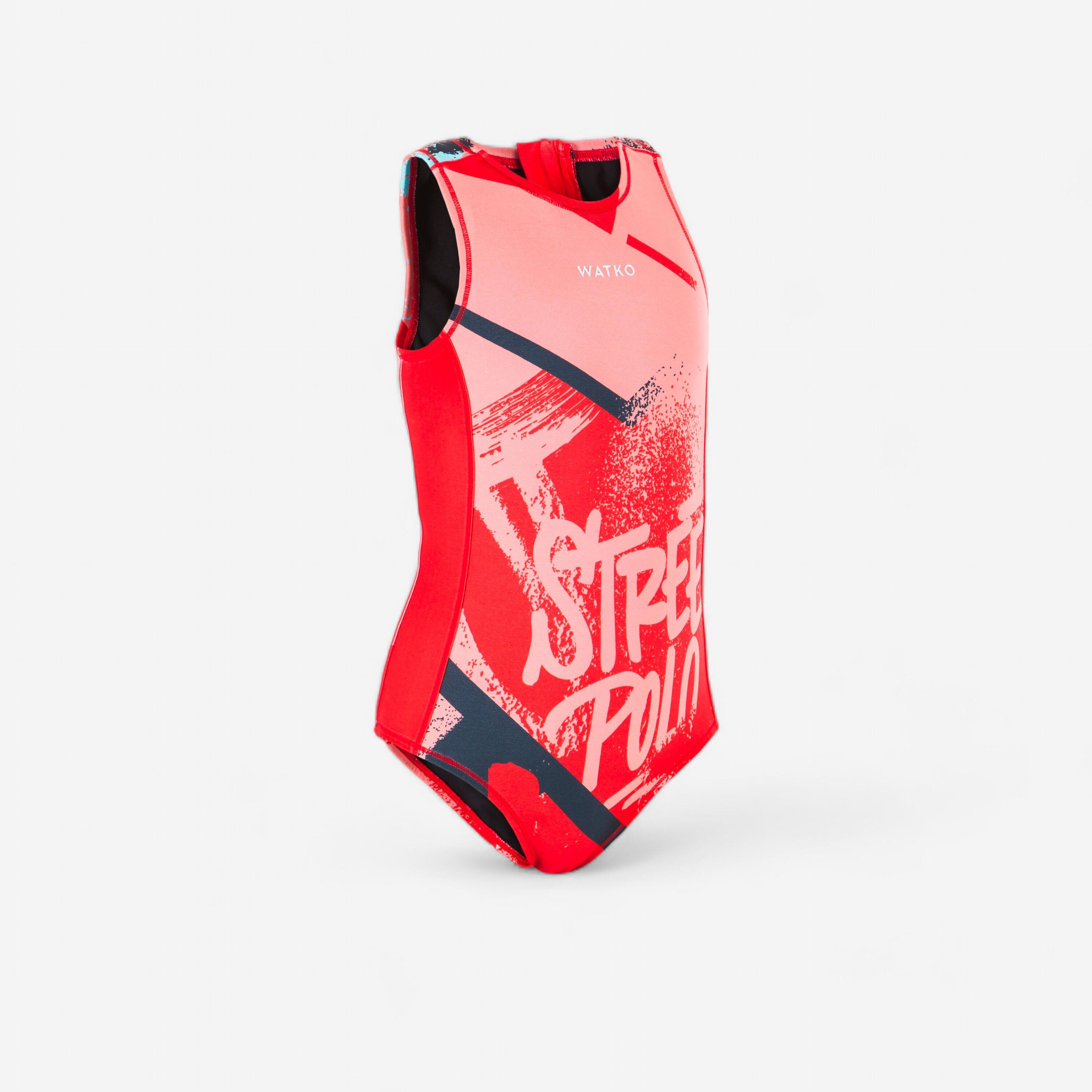 GIRL'S ONE-PIECE WATER POLO SWIMSUIT - STREET RED - Decathlon