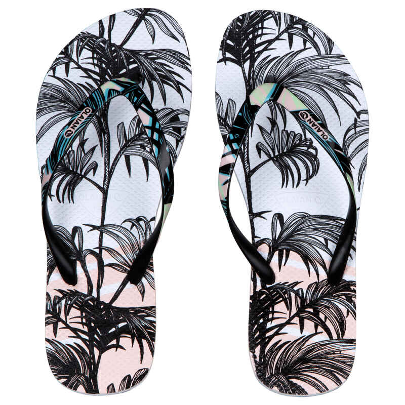 Chanclas de playa para mujer Olaian Exotic 190 blanco - Decathlon