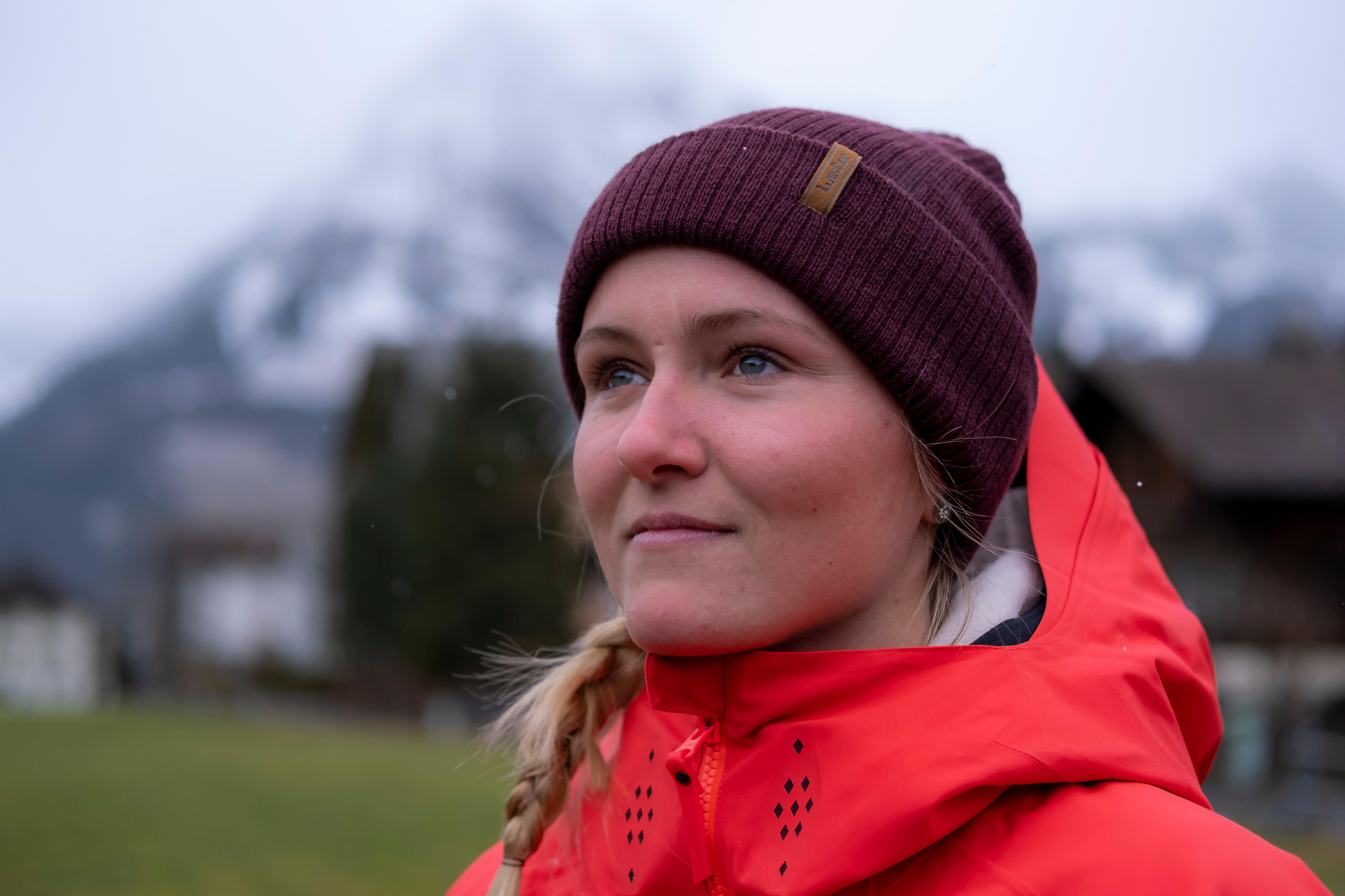 Tuque de ski – Fisherman rouge - Bordeaux - Wedze - Décathlon