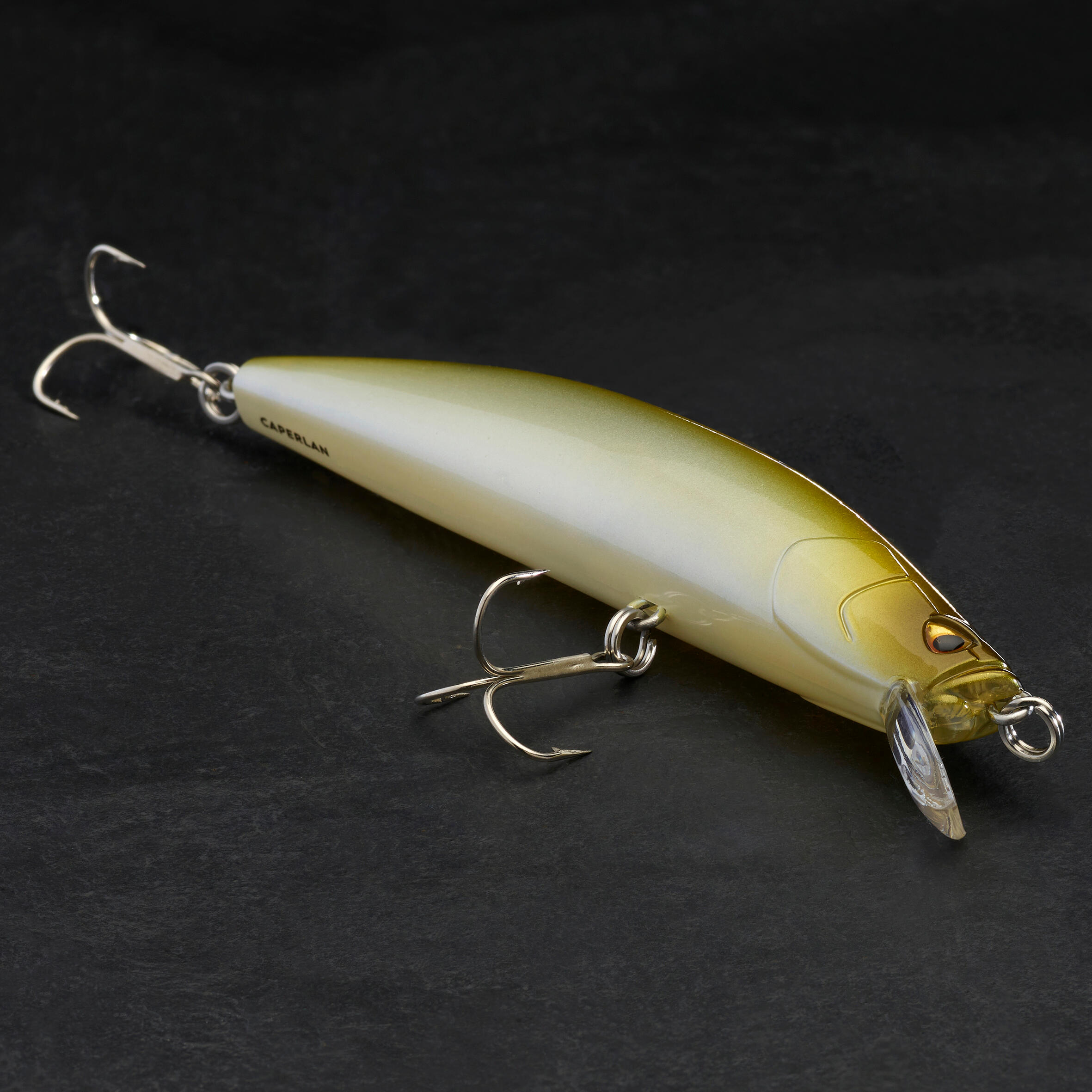 100 lure fishing jerkbait - Olive green, Light grey - Caperlan - Decathlon