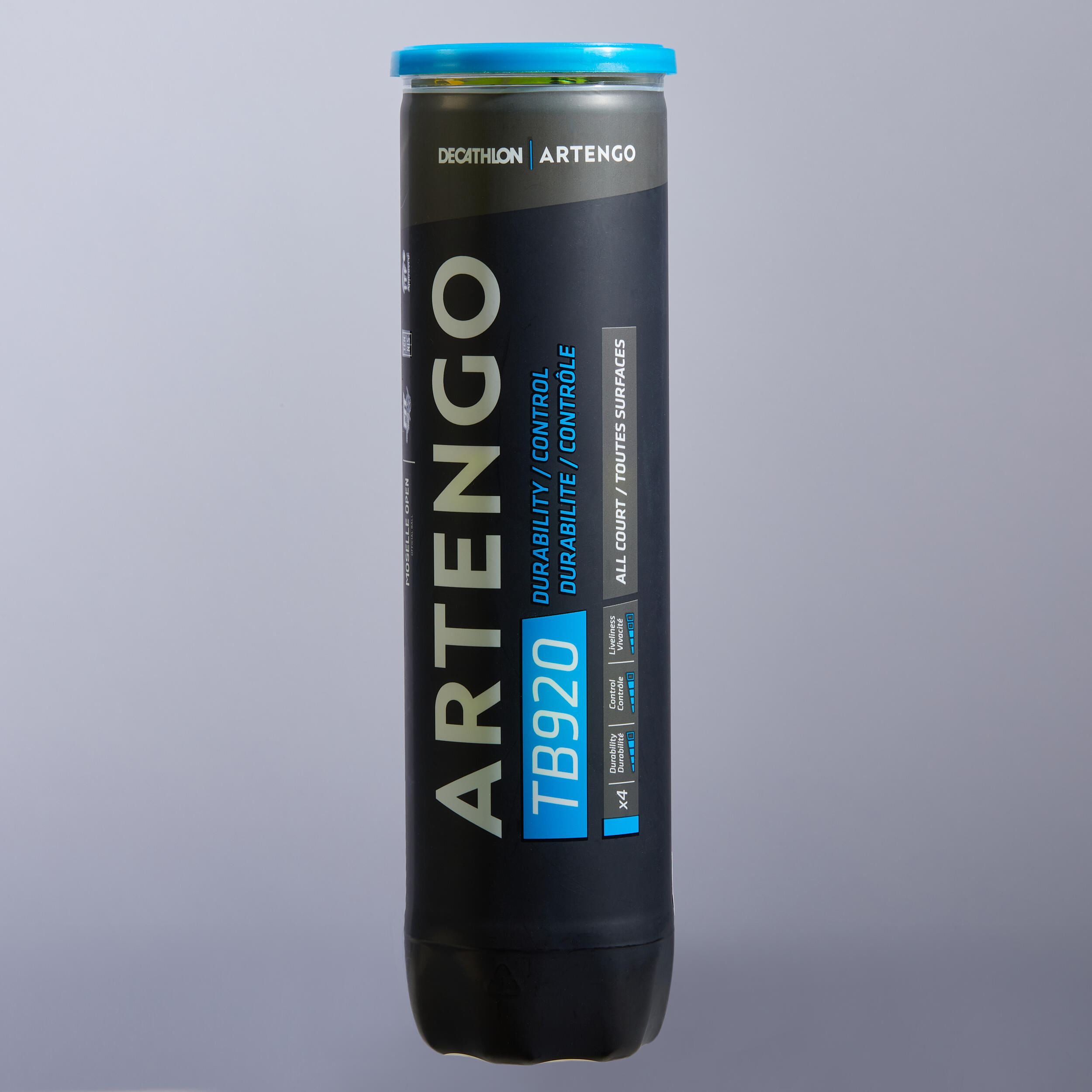 BALLE DE TENNIS TB 920 *4 JAUNE POLYVALENTE - Decathlon