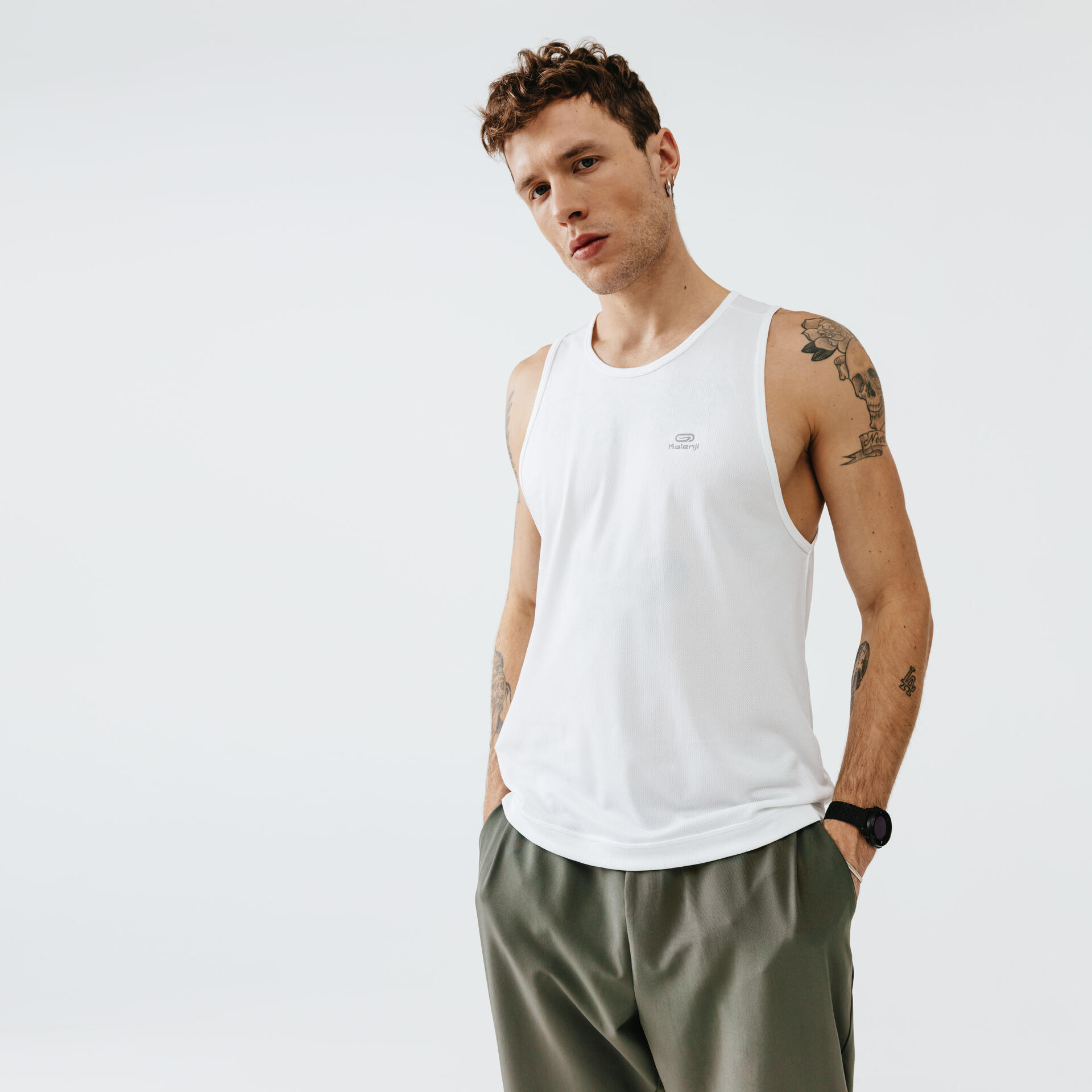 Men's Running Breathable Tank Top Dry - white