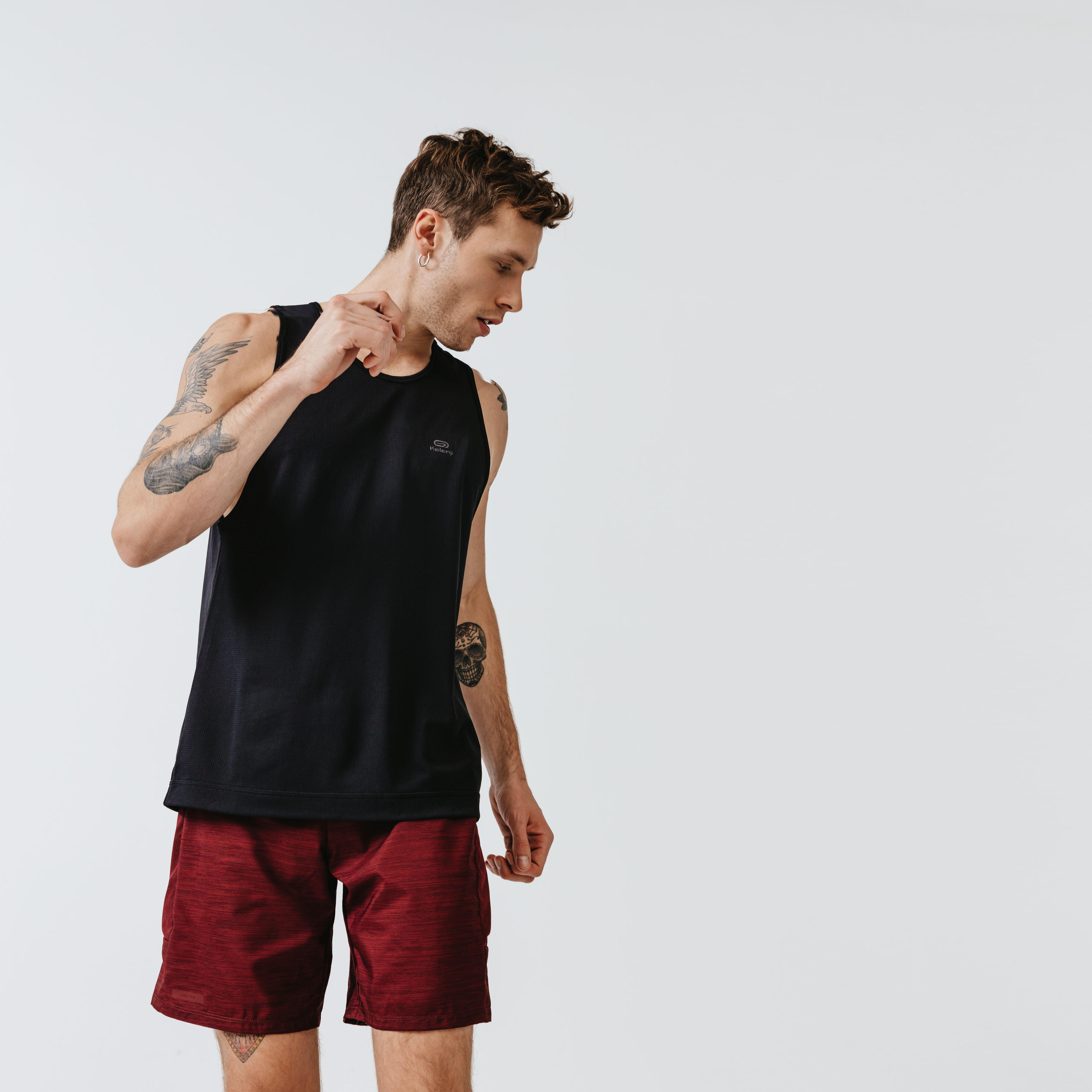Men's Running Breathable Tank Top Dry - black
