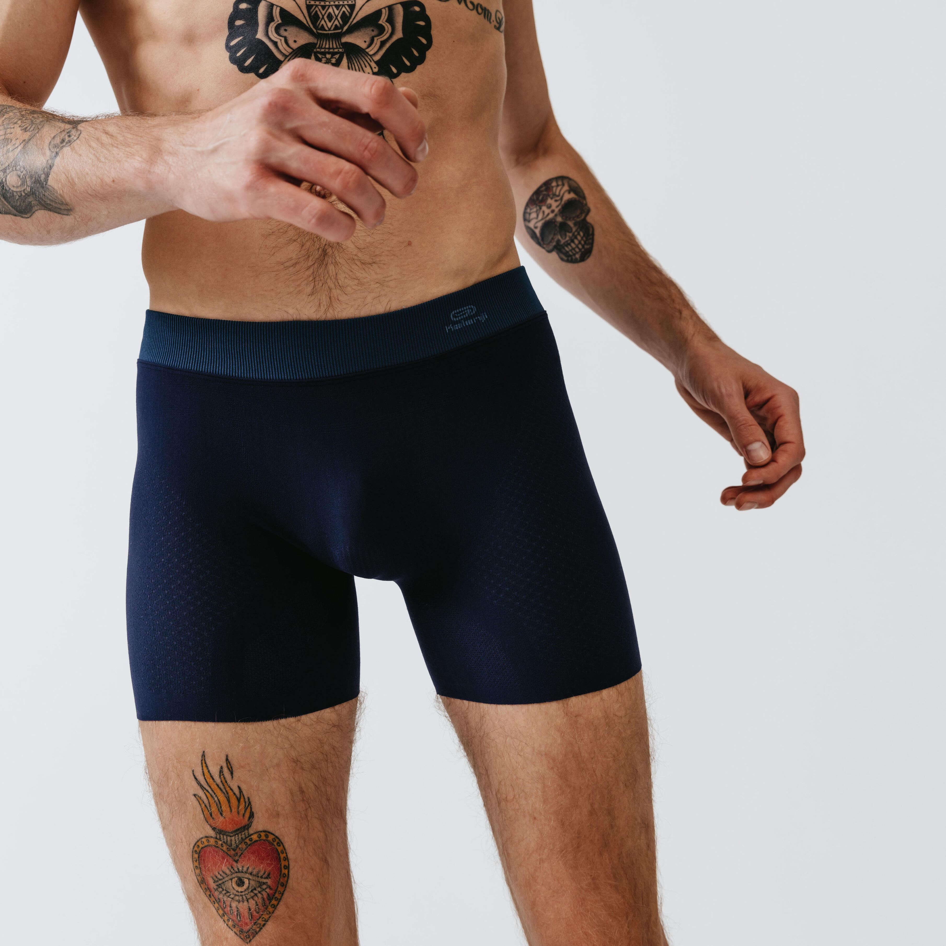 MEN'S SEAMLESS RUNNING BOXERS - BLUE