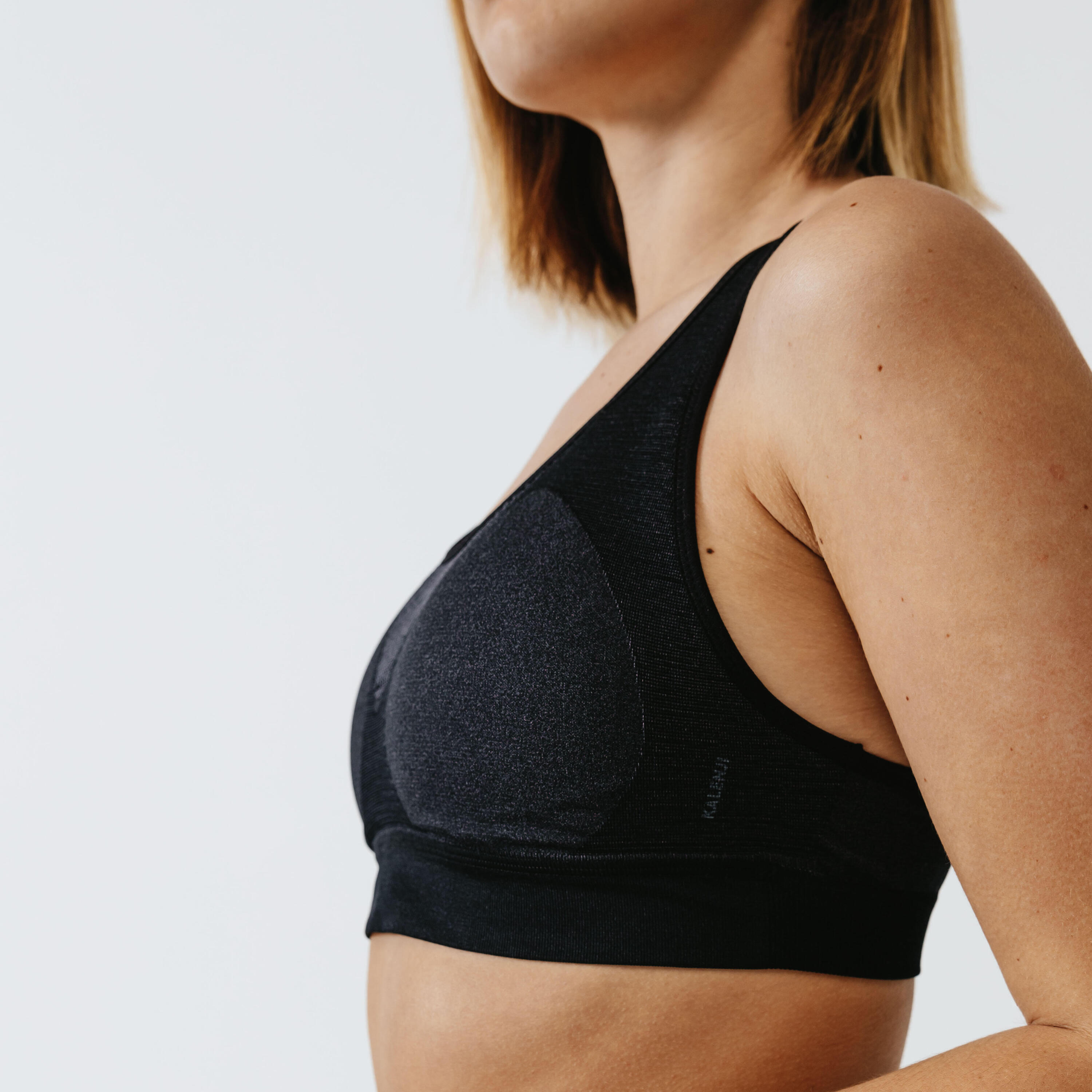 Womens Running Sports Bra Classic Padded Crop Top Black
