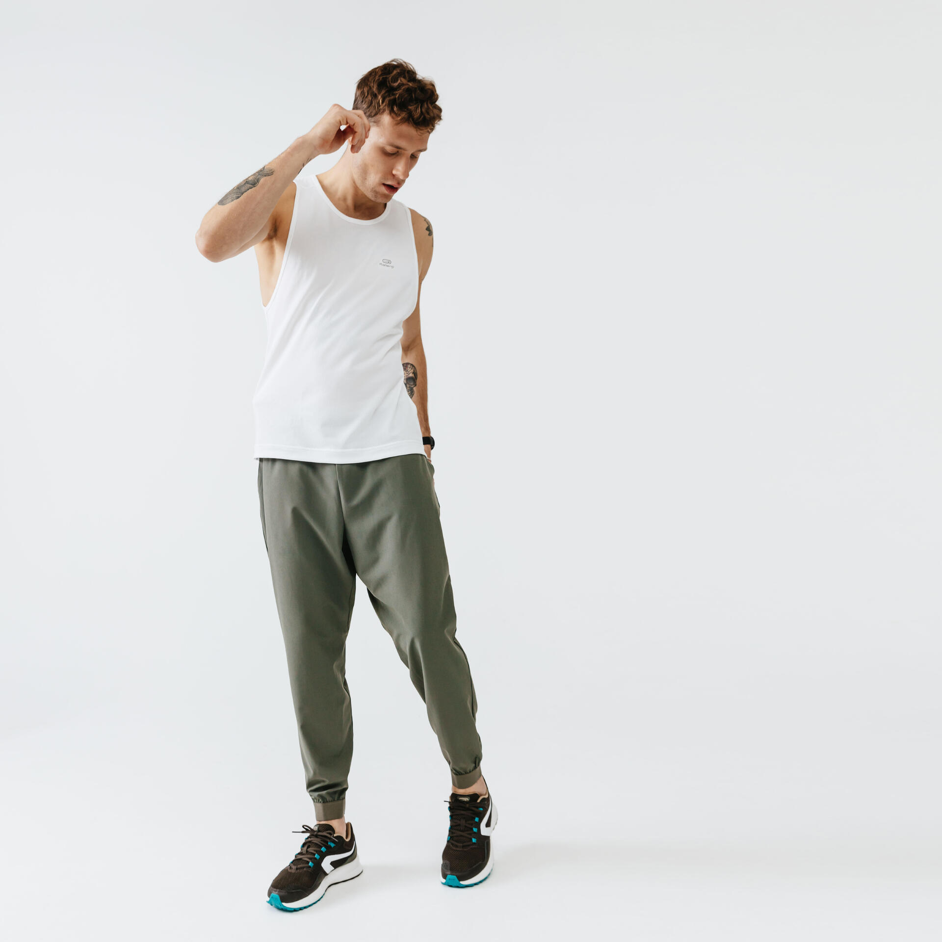 Men's Running Tank Top KIPRUN Run 100-White