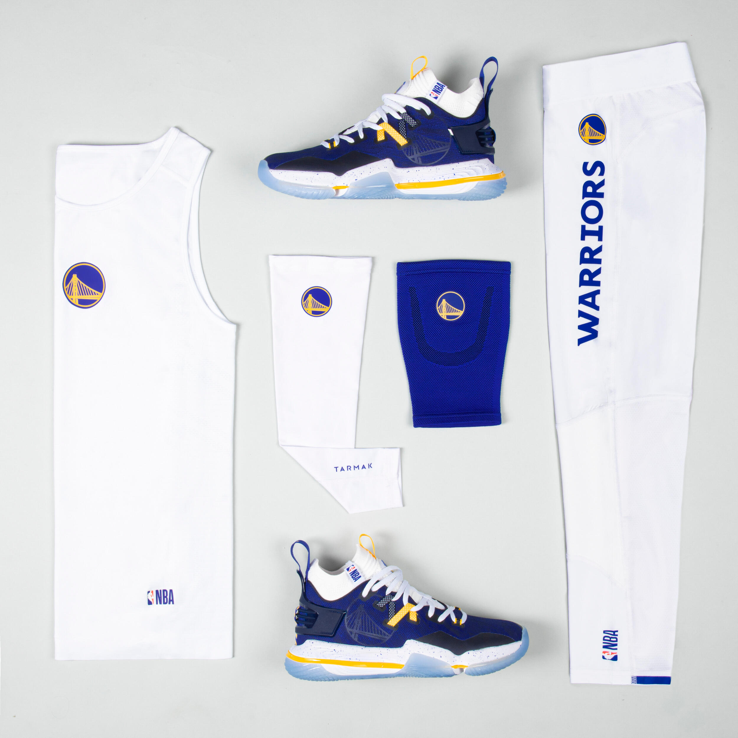 Adult Right/Left Calf Support Soft 300 - Blue/NBA Warriors - Decathlon