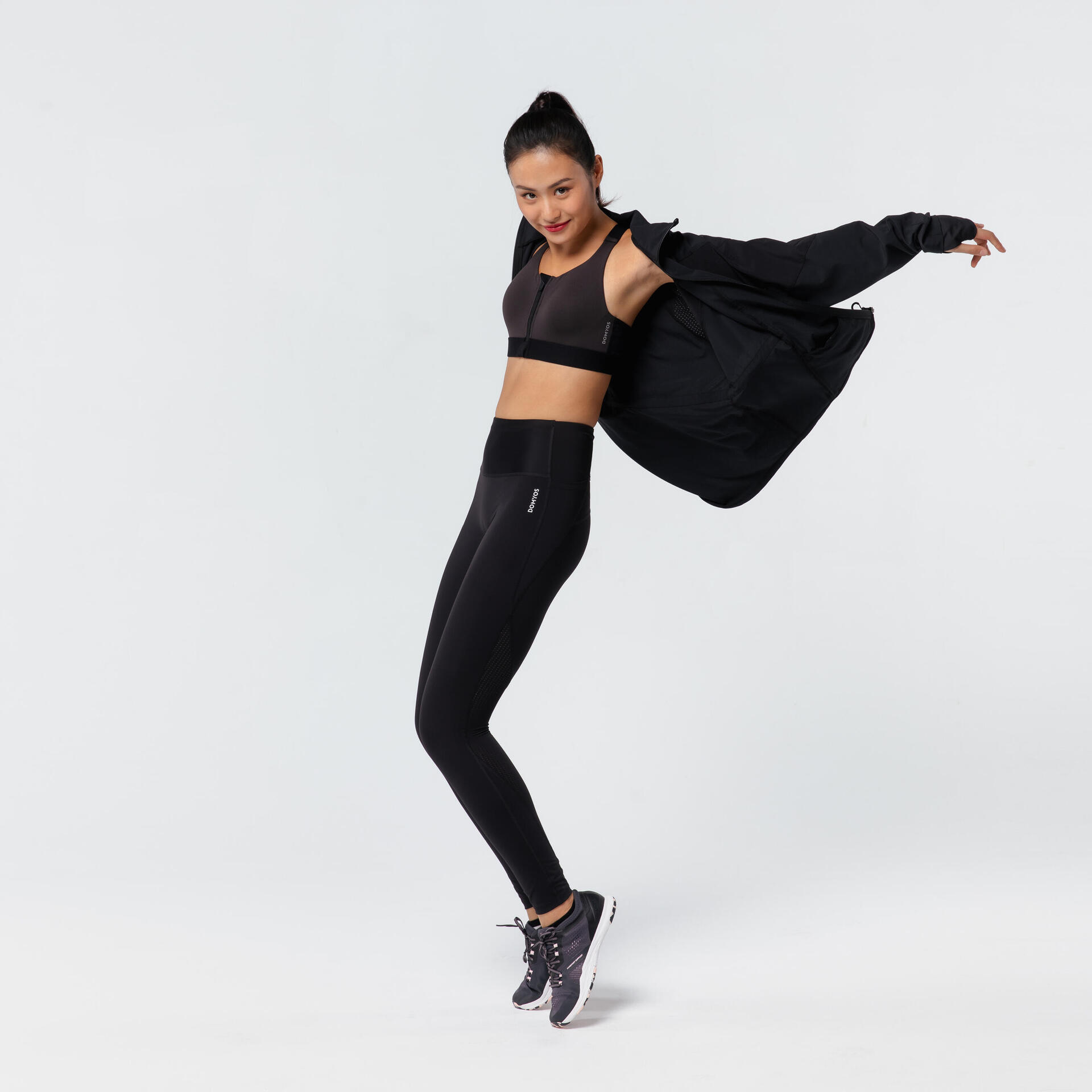 Loose Hooded Fitness Jacket - Black