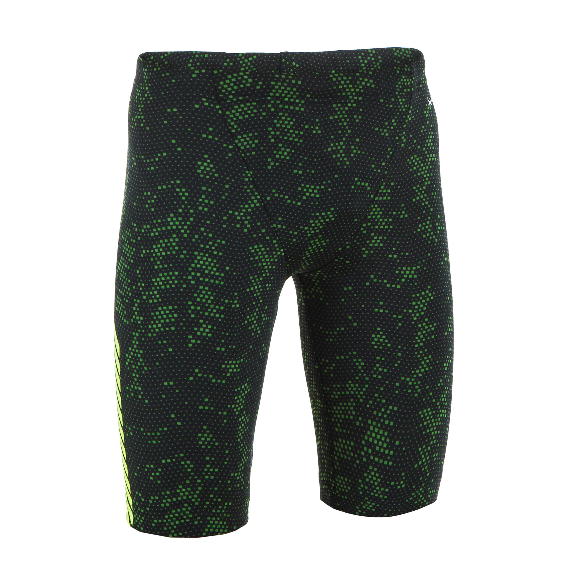 Boys’ Swimming Jammer - Fitib - Black / Olive green / Neon yellow