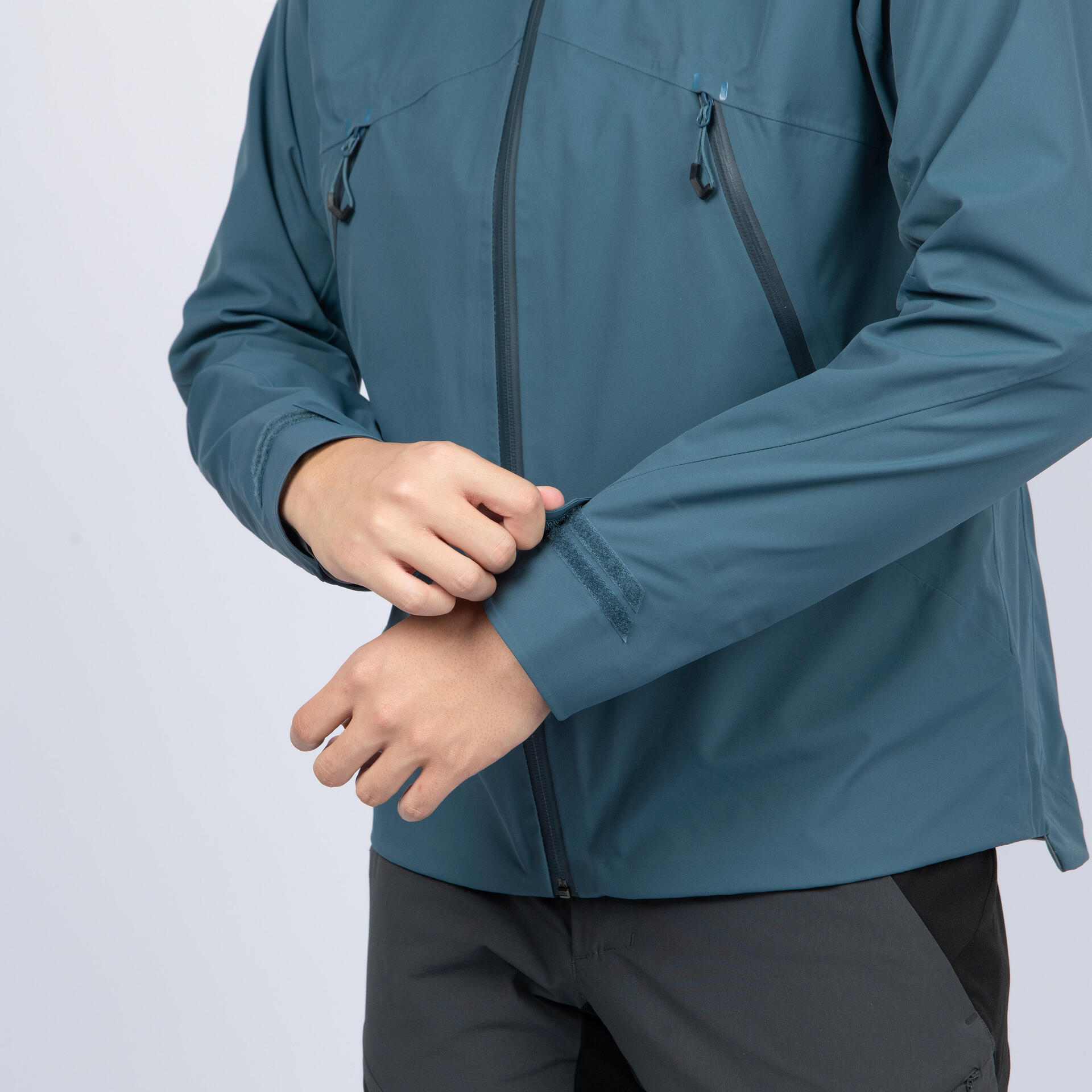 Men's Waterproof Hiking Jacket - MH500 - Hurricane Blue