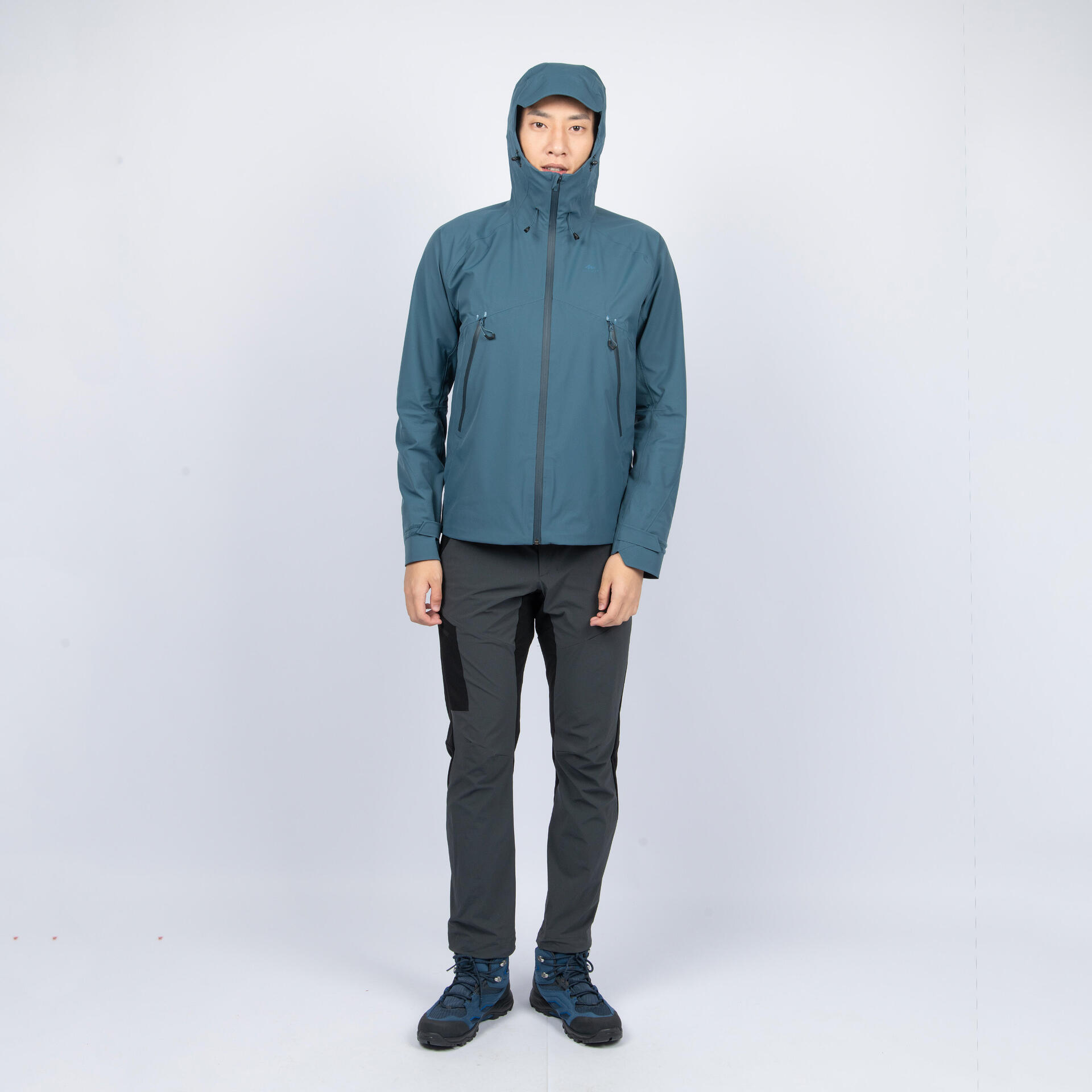Men's Waterproof Hiking Jacket - MH500 - Hurricane Blue