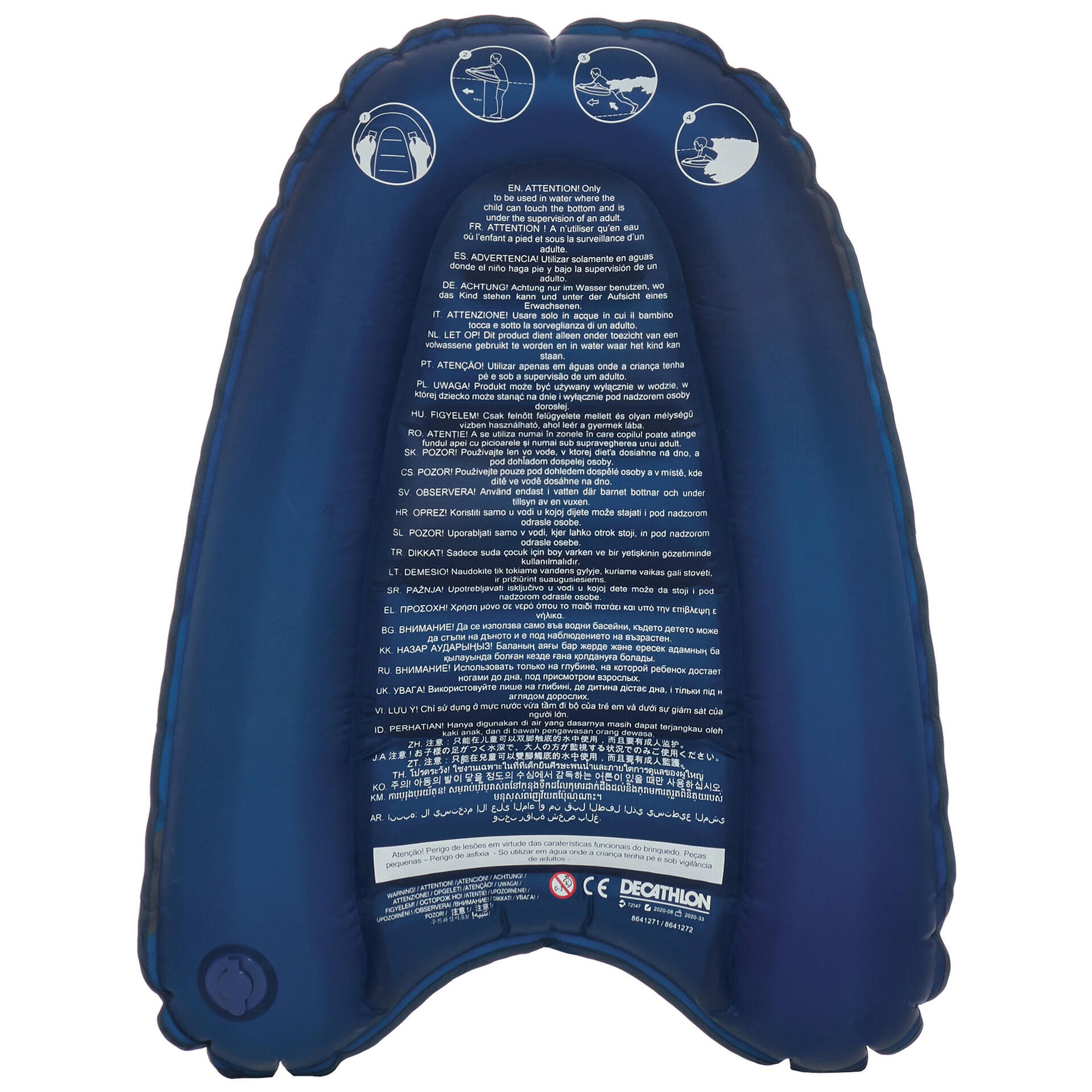 Kid's inflatable bodyboard for 4-8 year-olds (15-25 kg) - blue